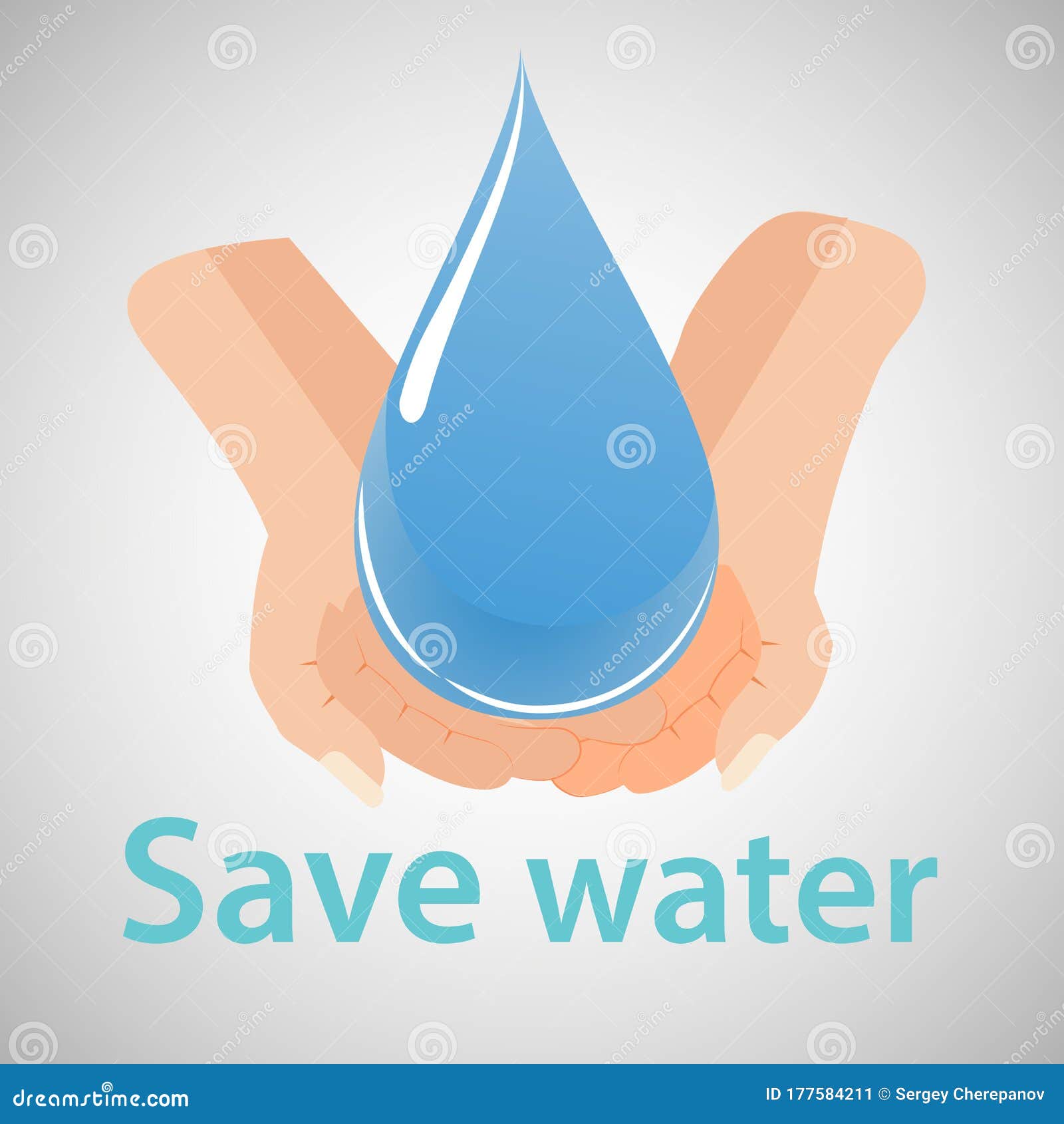 Save the Water Concept. Hands Holding Drop Save Water Stock ...