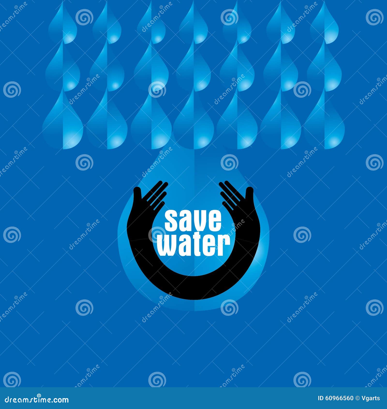 Save water stock vector. Illustration of campaign, aquatic - 60966560