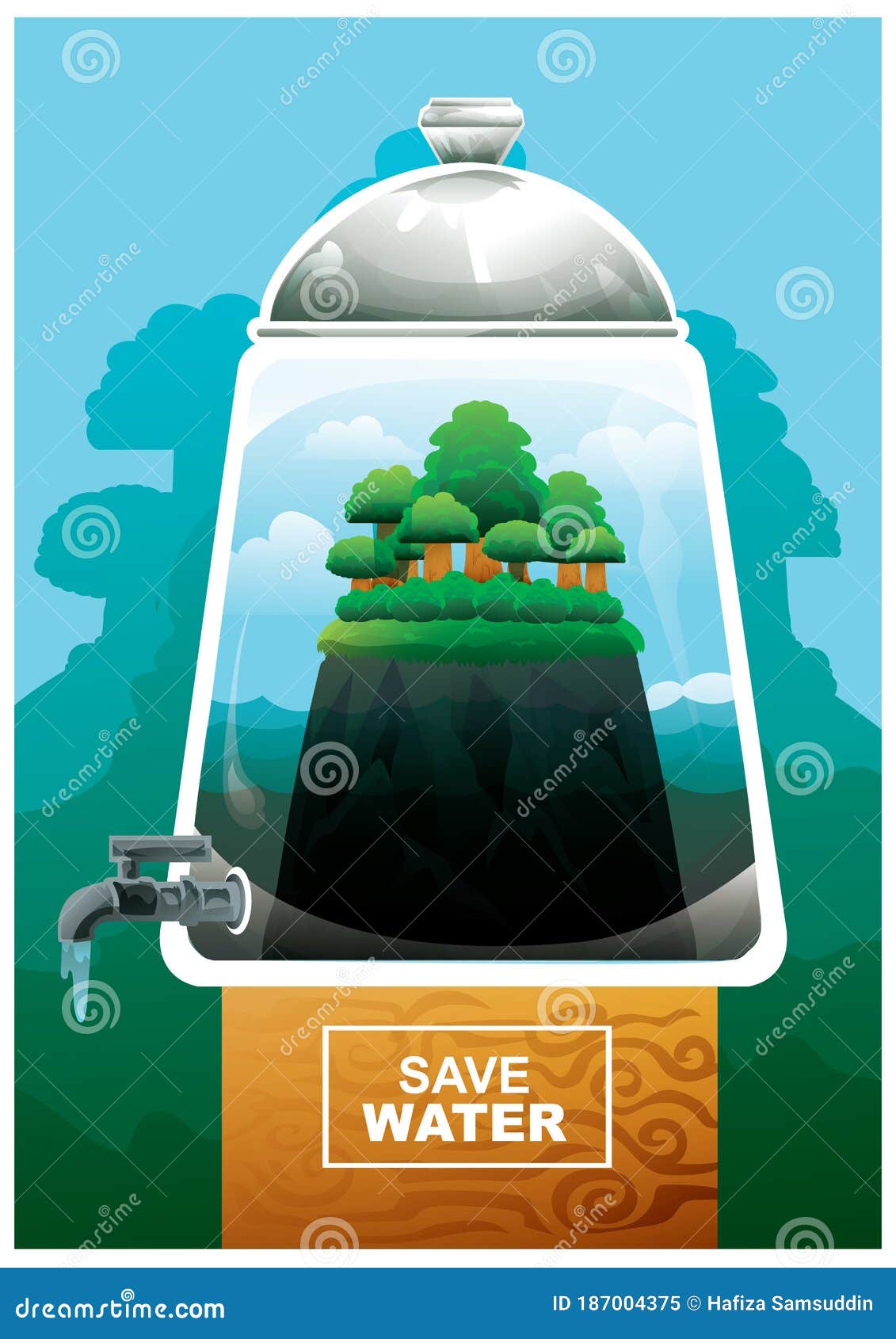 Save Water Concept. Vector Illustration Decorative Design Stock ...