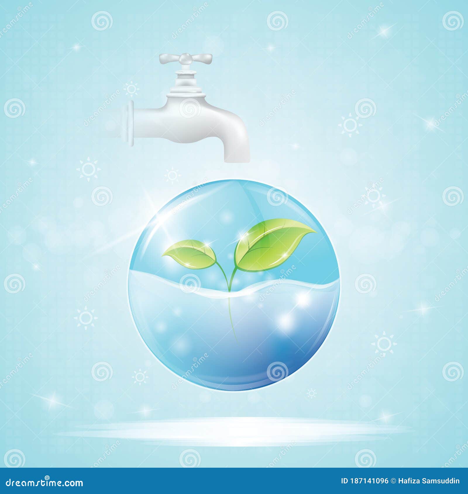 Save Water Concept. Vector Illustration Decorative Design Stock Vector ...