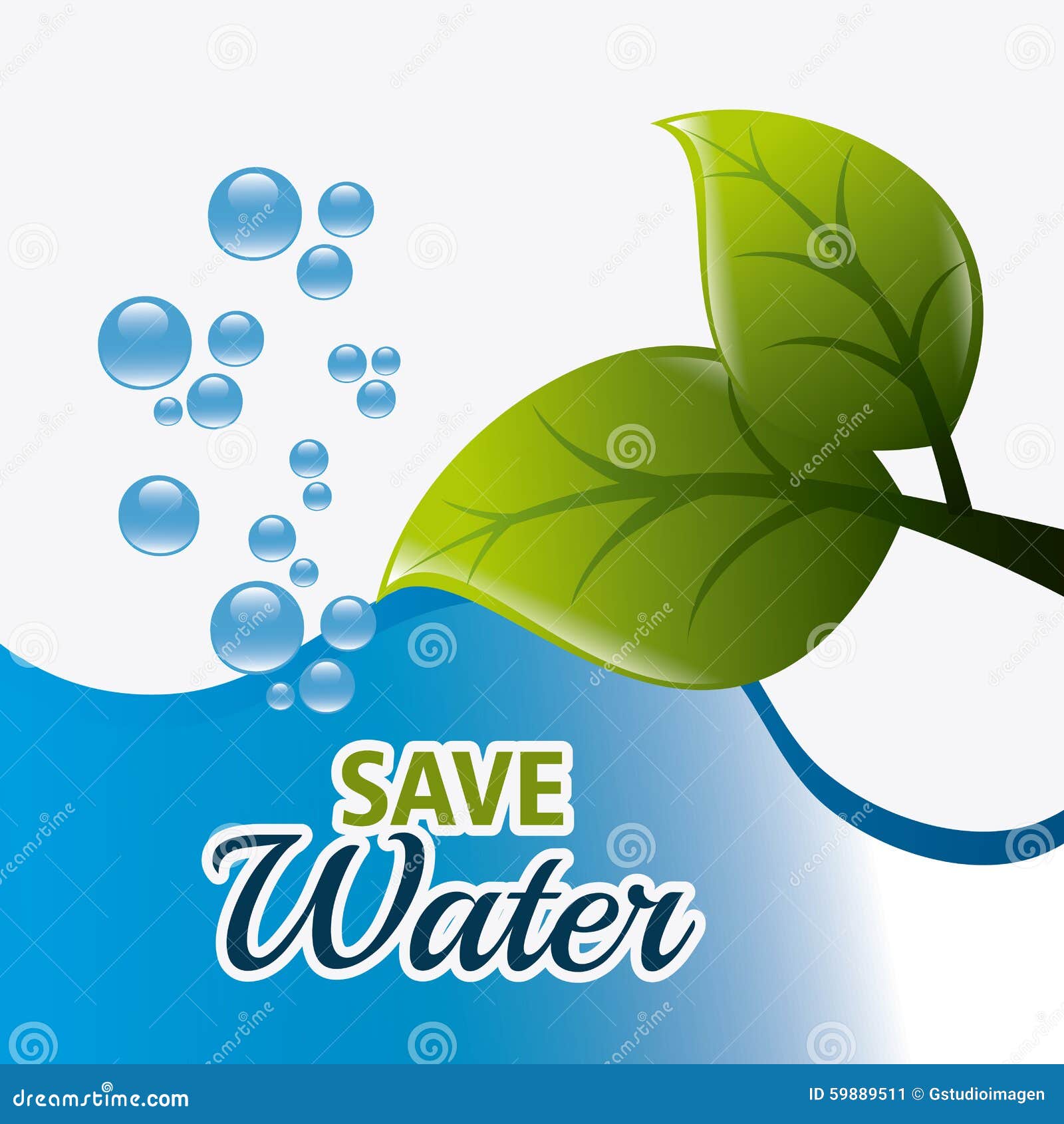Save water design. stock vector. Illustration of natural - 59889511