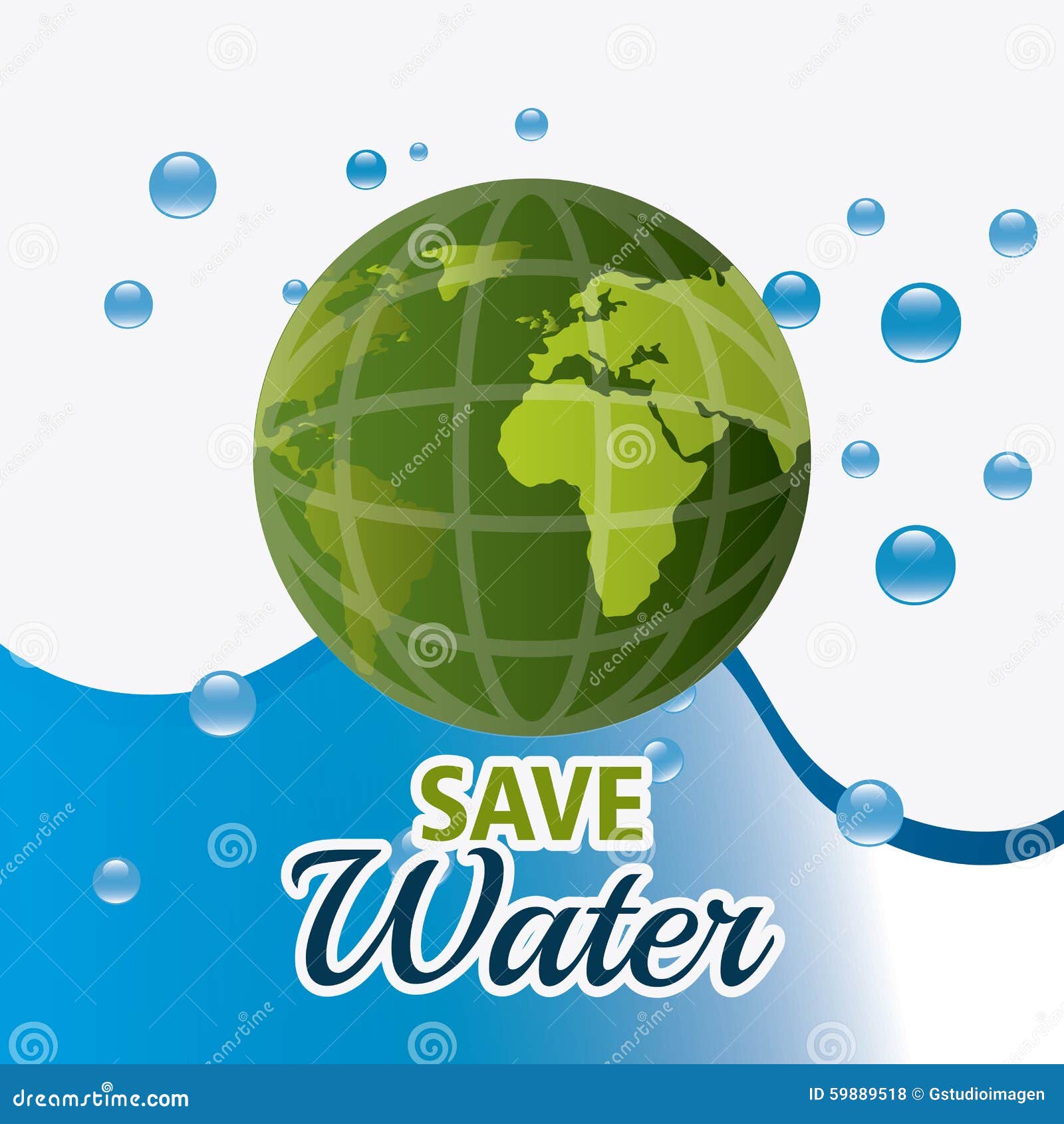 Save water design. stock vector. Illustration of abstract - 59889518