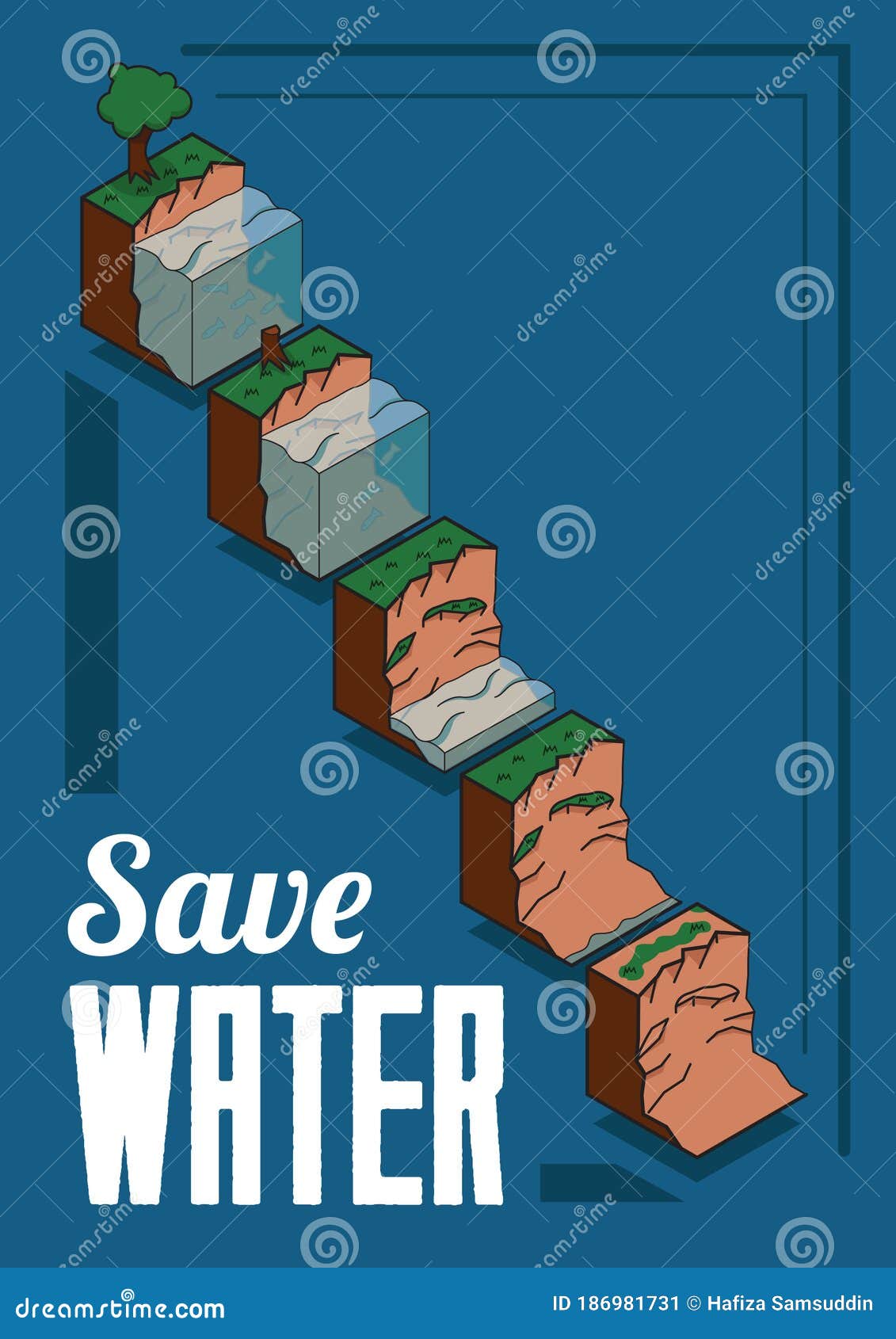 Save Water Design. Vector Illustration Decorative Design Stock Vector ...