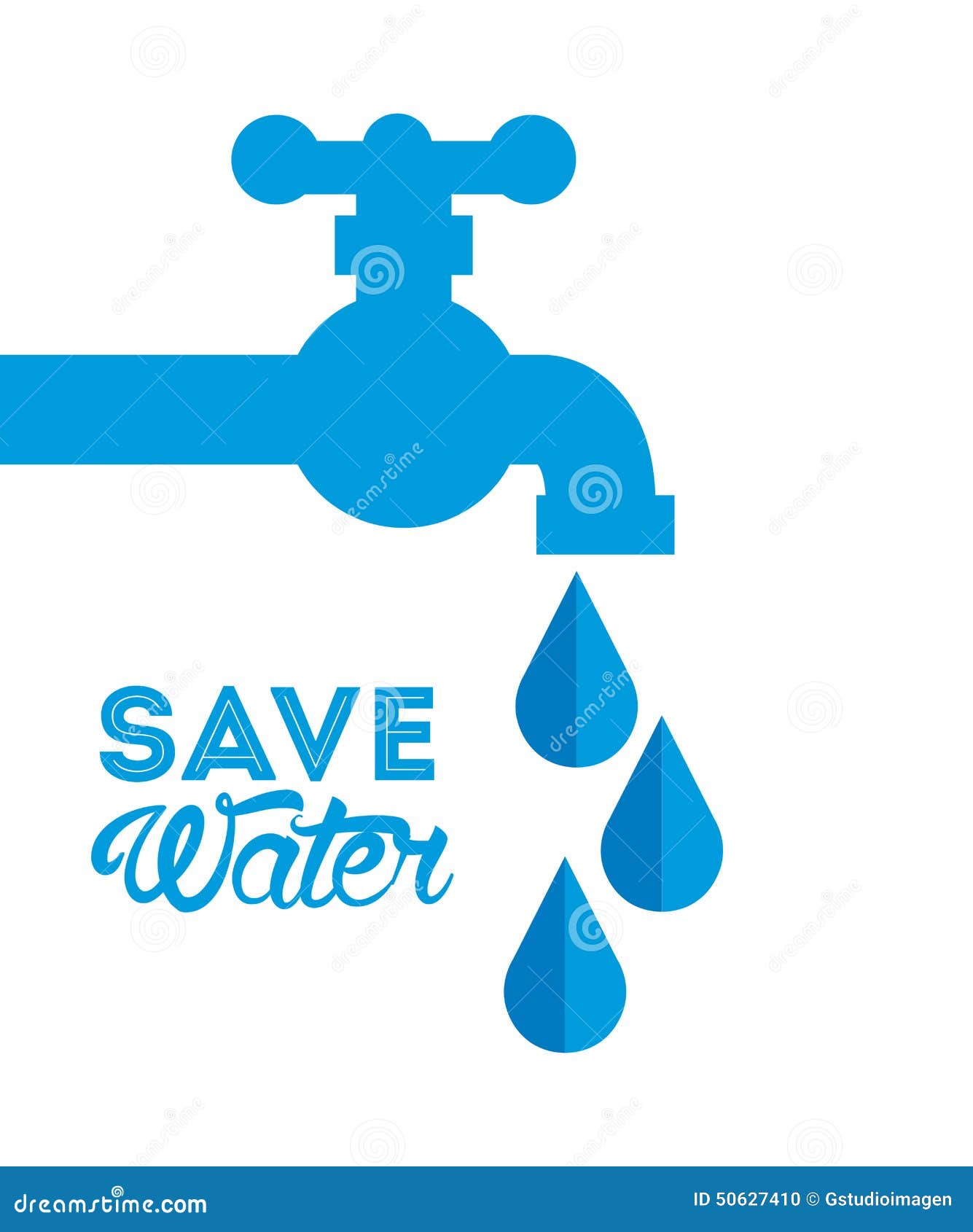 Save the water stock vector. Illustration of emblem, saving - 50627410