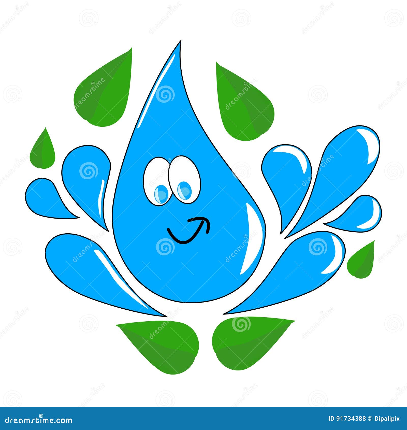 Save water stock vector. Illustration of trickle, natural - 91734388
