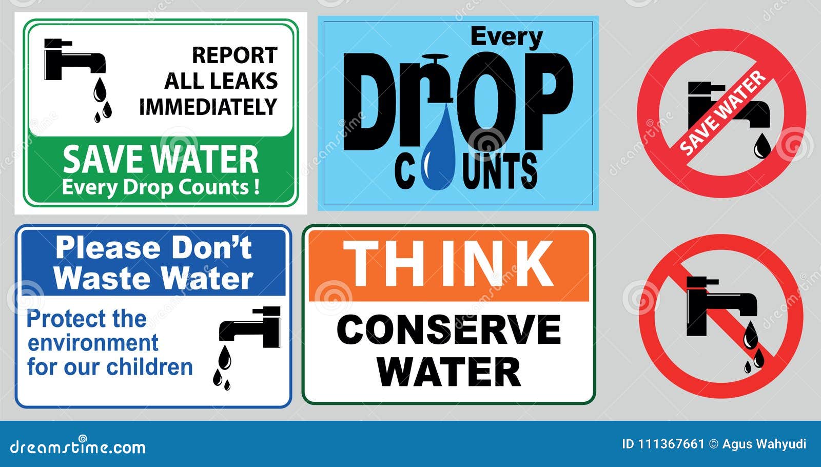 Save Water Drop Sign Stock Illustration Illustration Of Wise 111367661