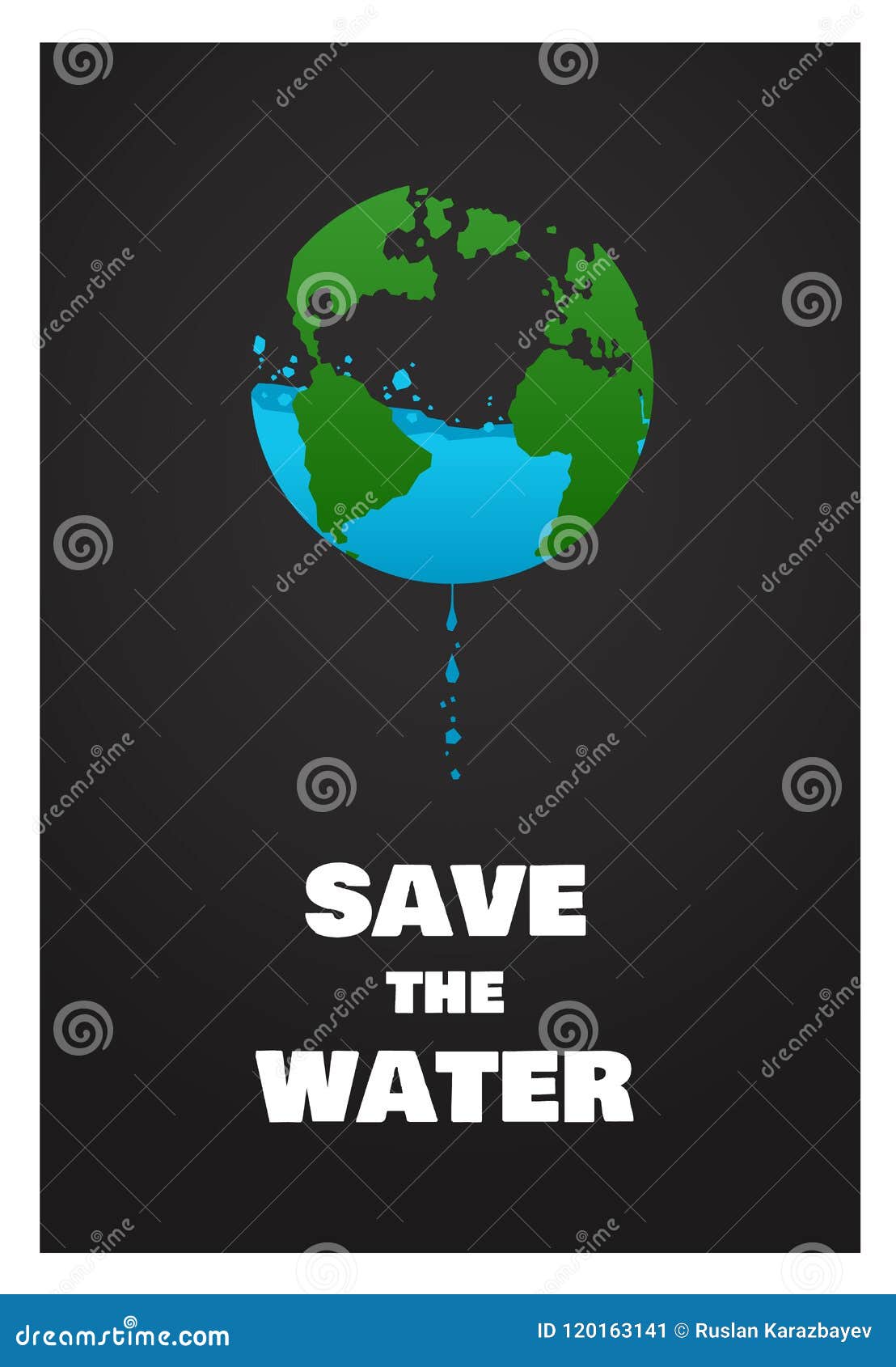 Save the Water Ecological Poster. Vector Illustration Stock ...