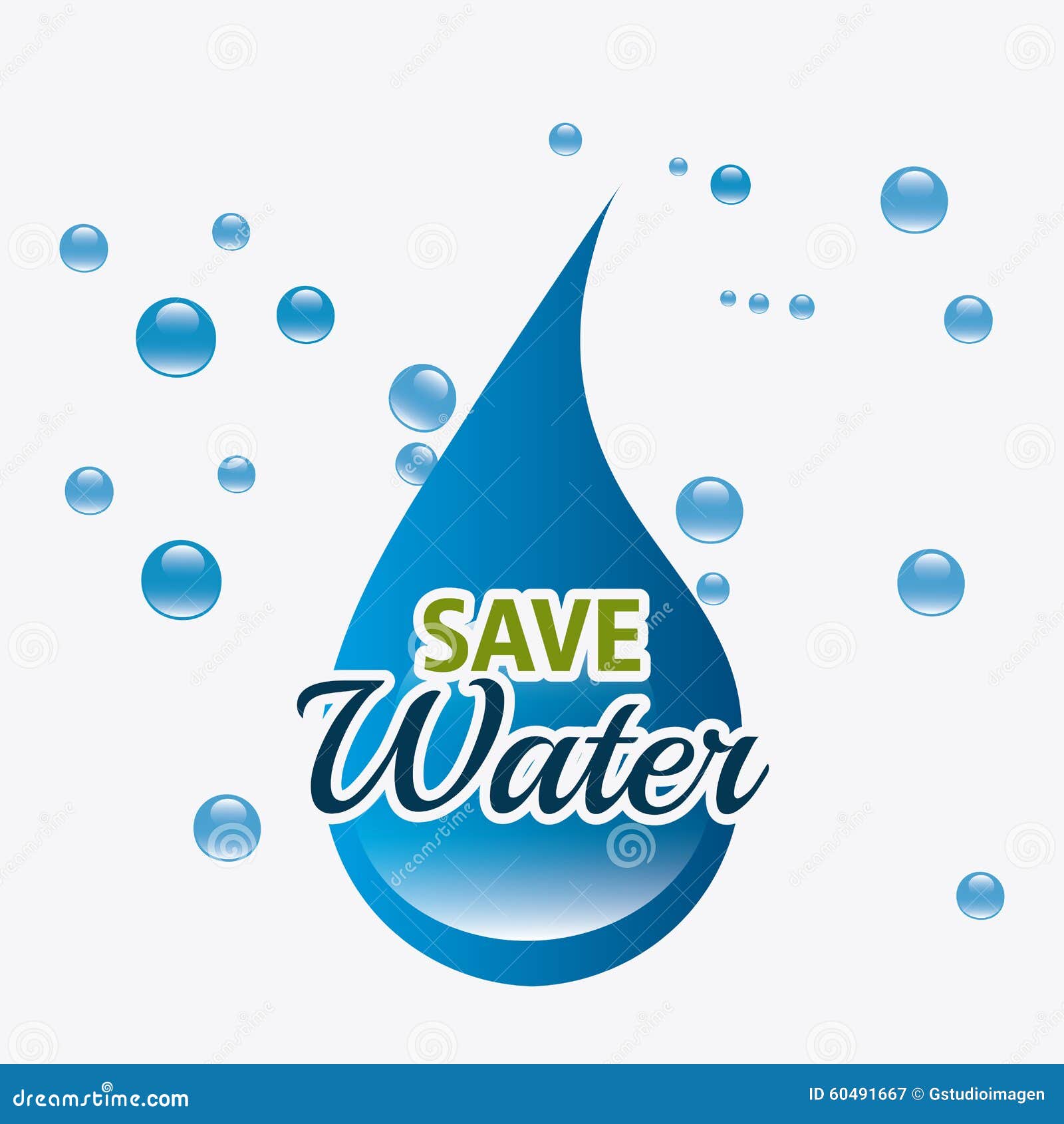 Save water ecology stock vector. Illustration of global - 60491667