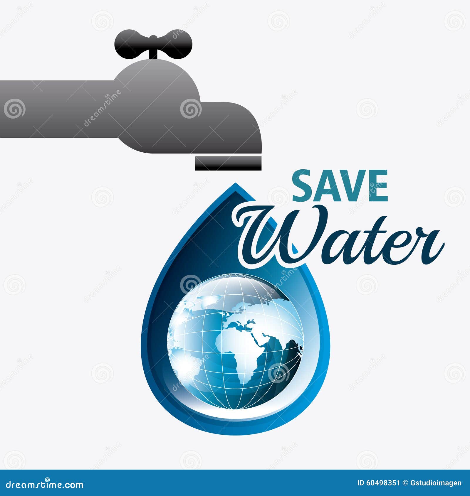 Save water ecology stock vector. Illustration of planet - 60498351