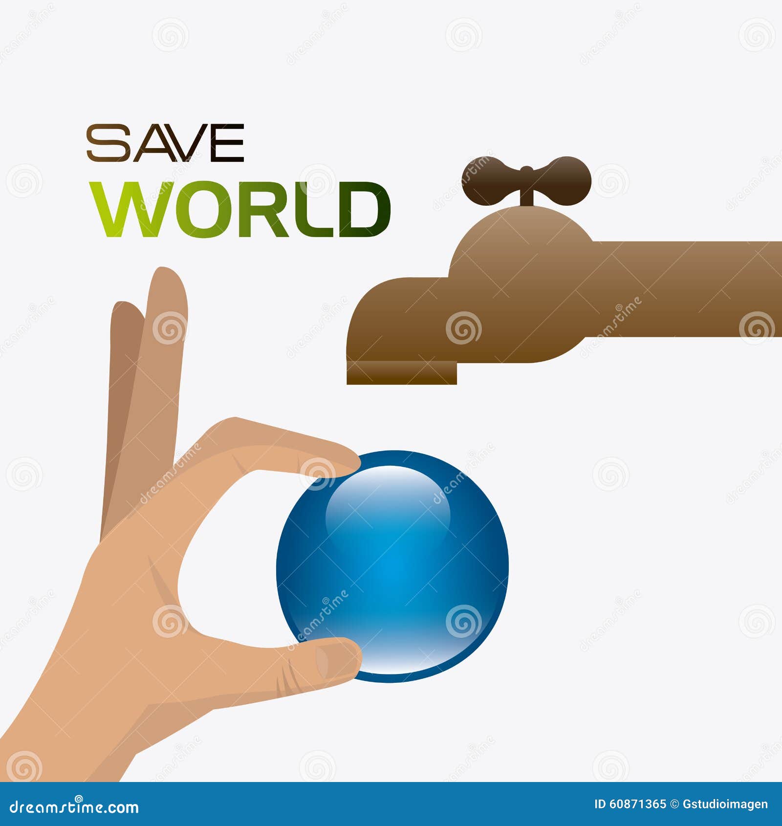 Save water ecology stock vector. Illustration of ecological - 60871365