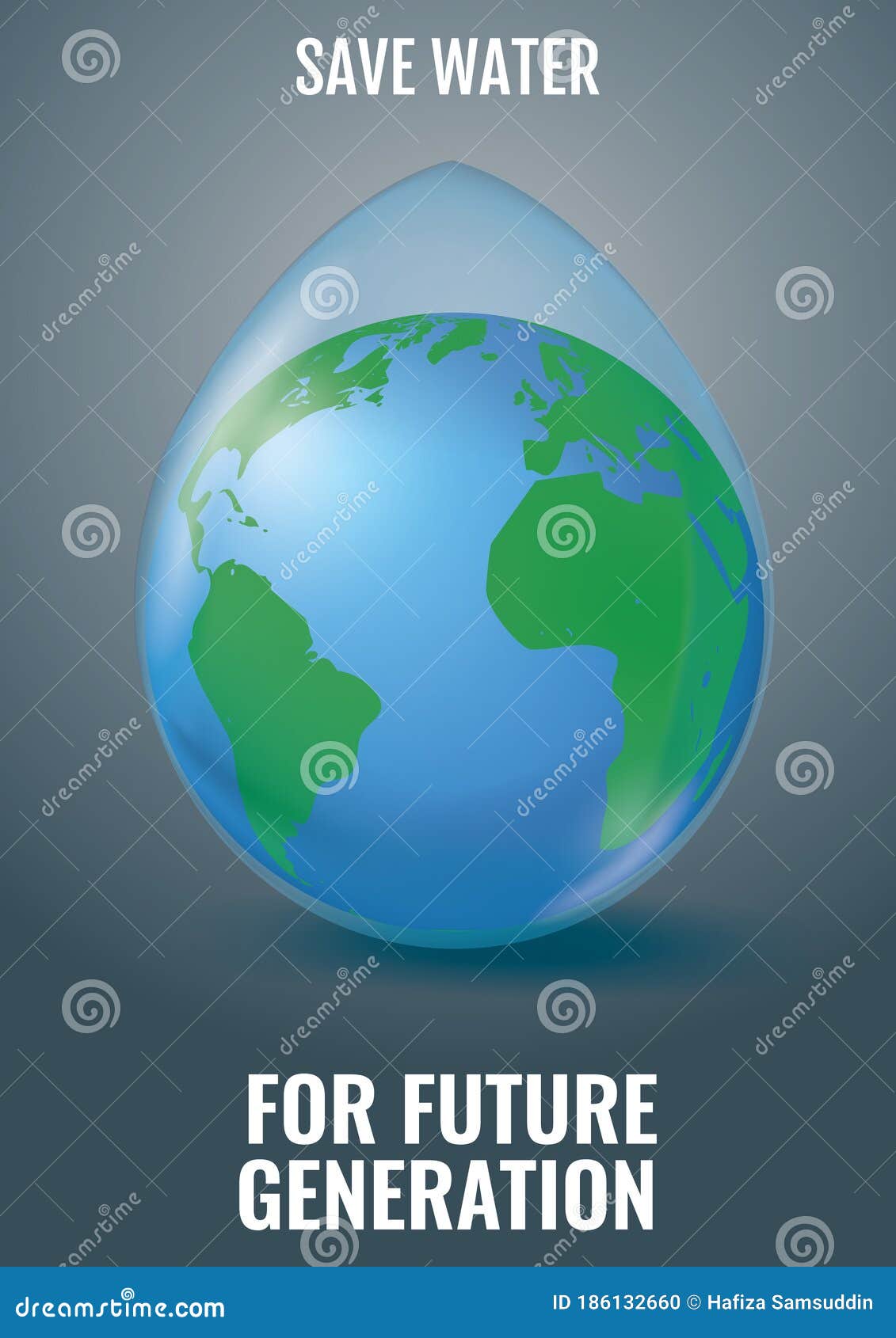 Save Water for Future Generation. Vector Illustration Decorative Design ...