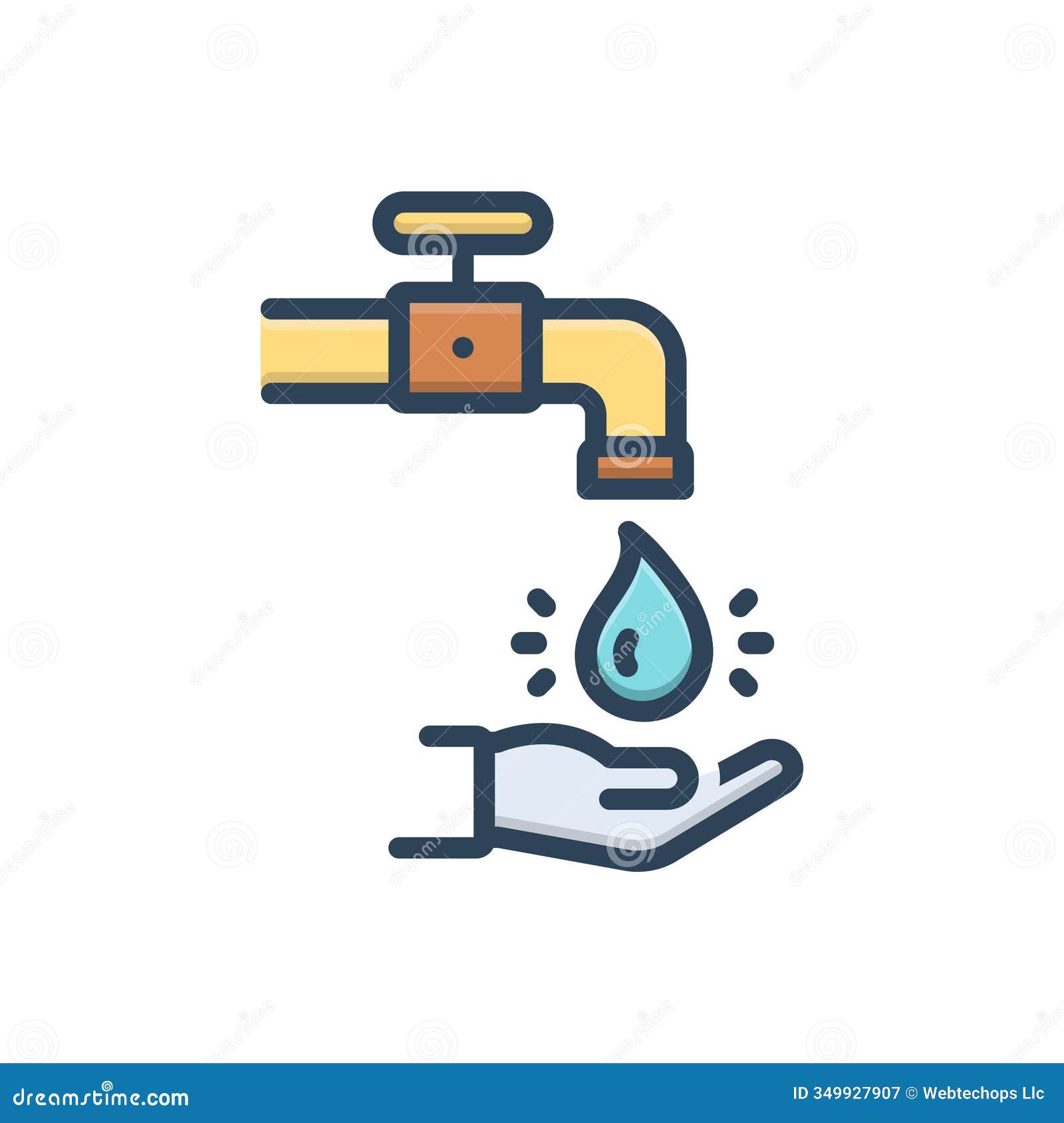 Color Illustration Icon for Save Water, Save and Natural Stock ...
