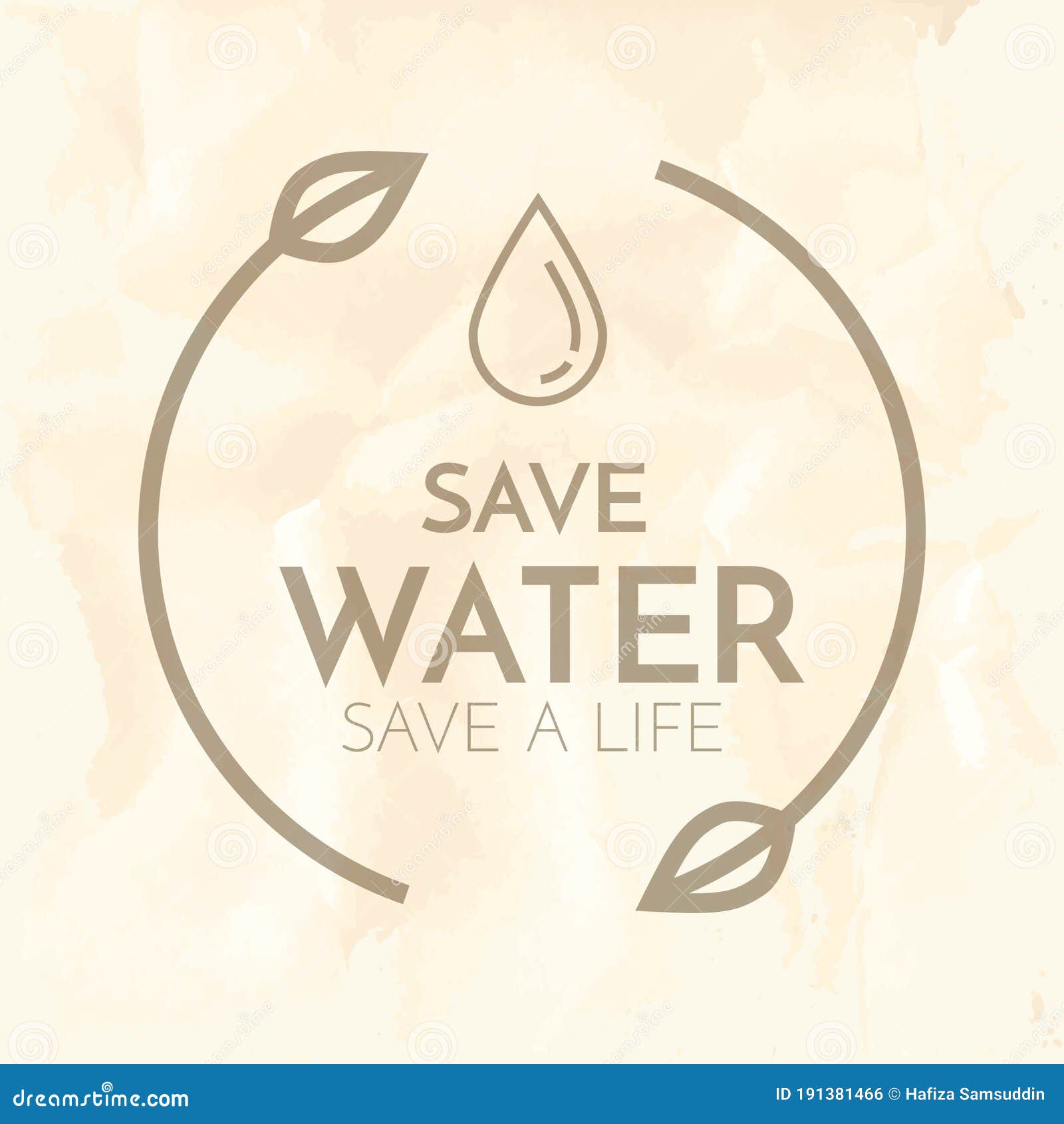 Save Water Label. Vector Illustration Decorative Design Stock Vector ...