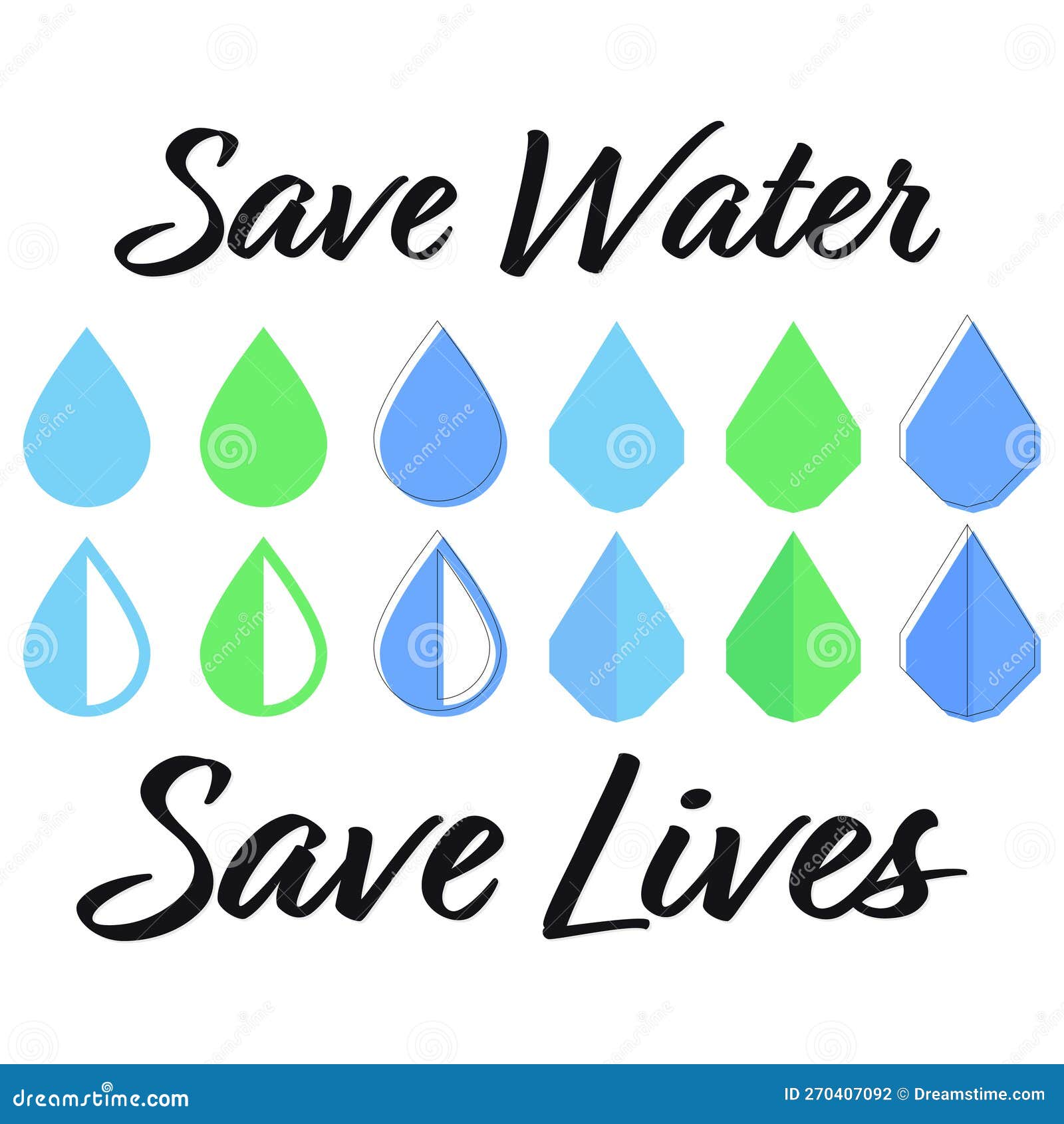 Save Water, Save Lives. Template Graphic Design Stock Illustration ...