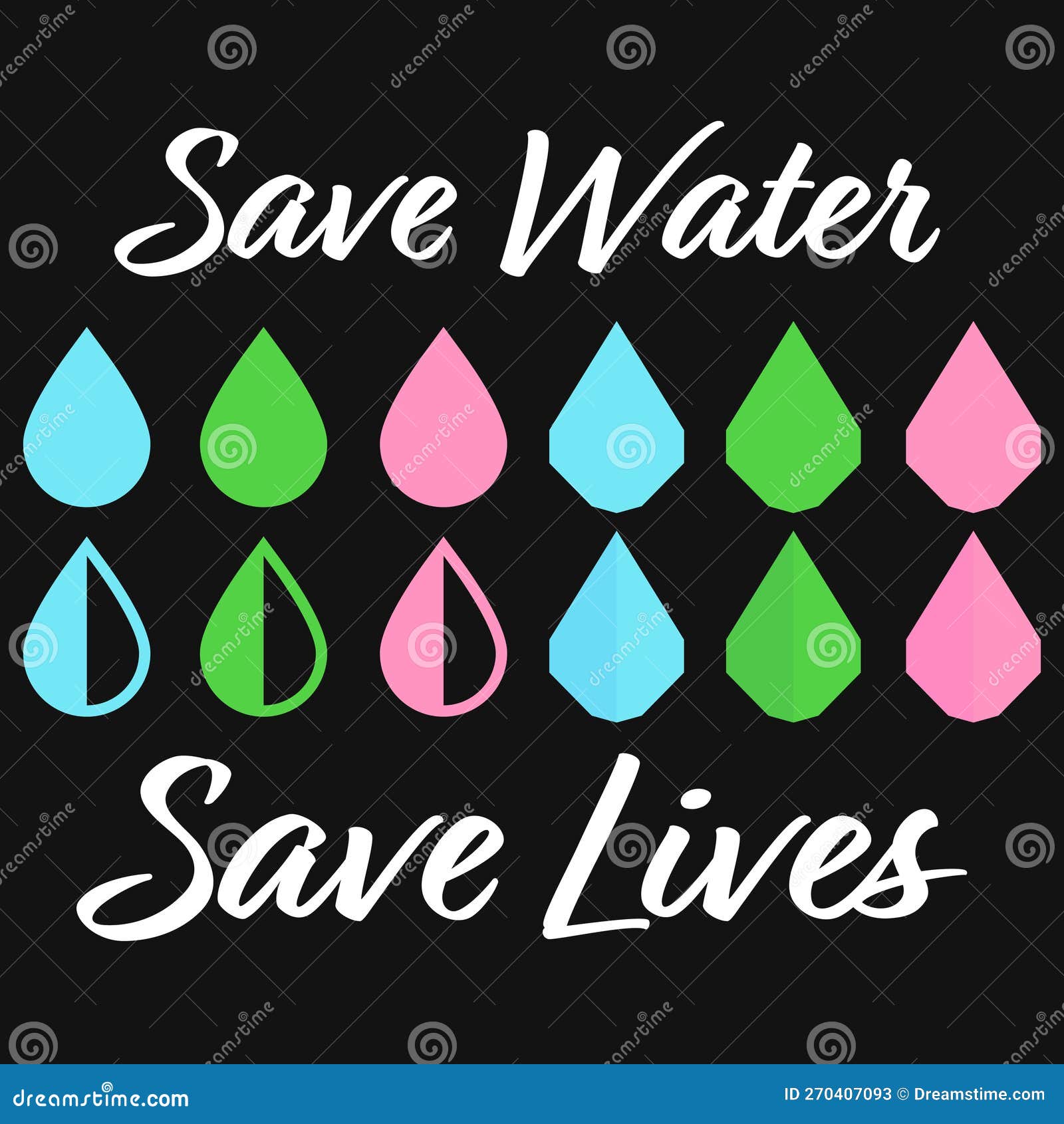 Save Water, Save Lives. Template Graphic Design Stock Illustration ...