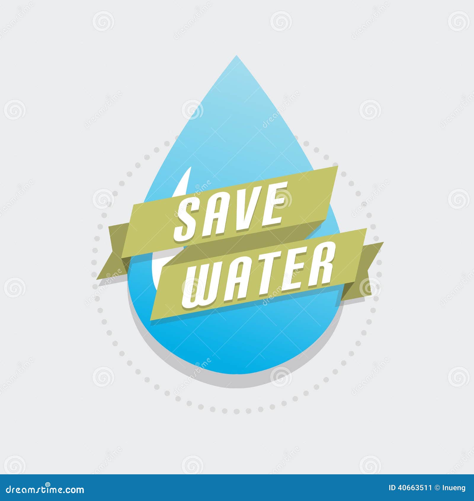 Save water stock vector. Illustration of friendly, environment - 40663511