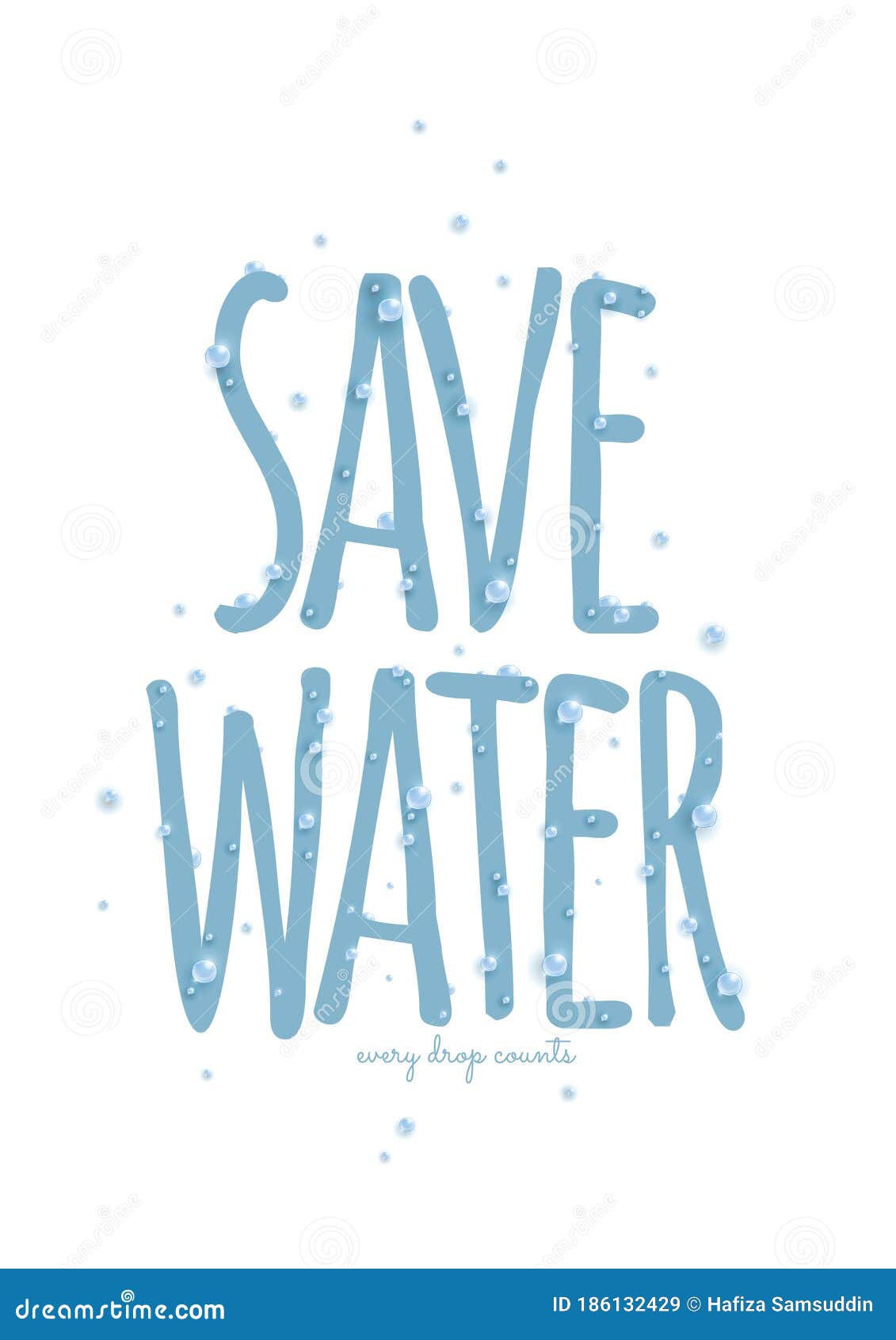 Save Water Poster. Vector Illustration Decorative Design Stock ...