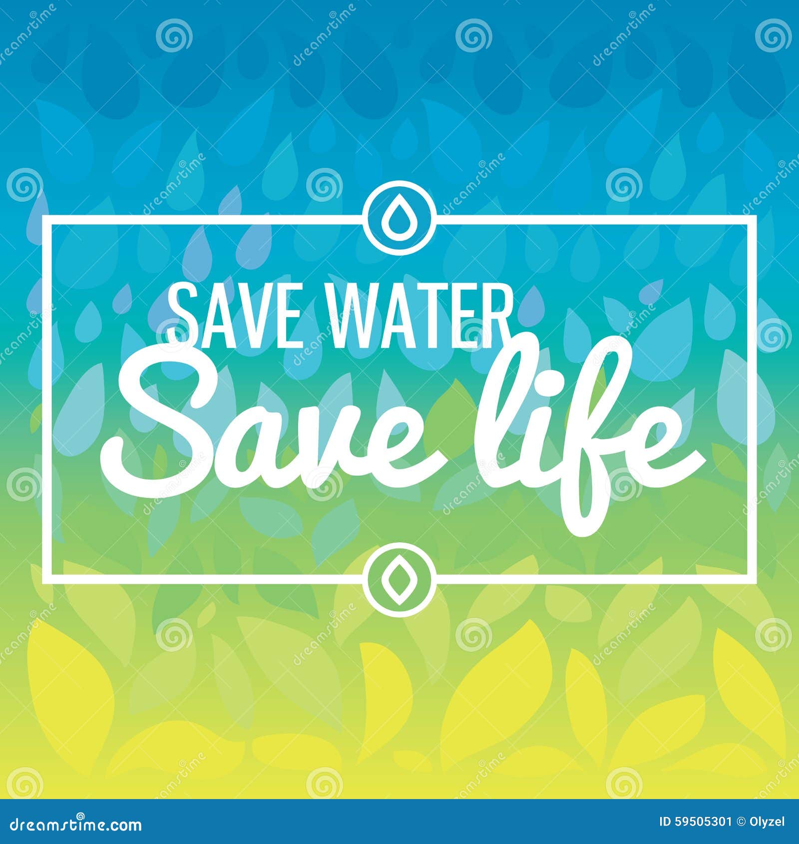 Save Water - Save Life. Hand Drawn Drops and Stock Vector ...