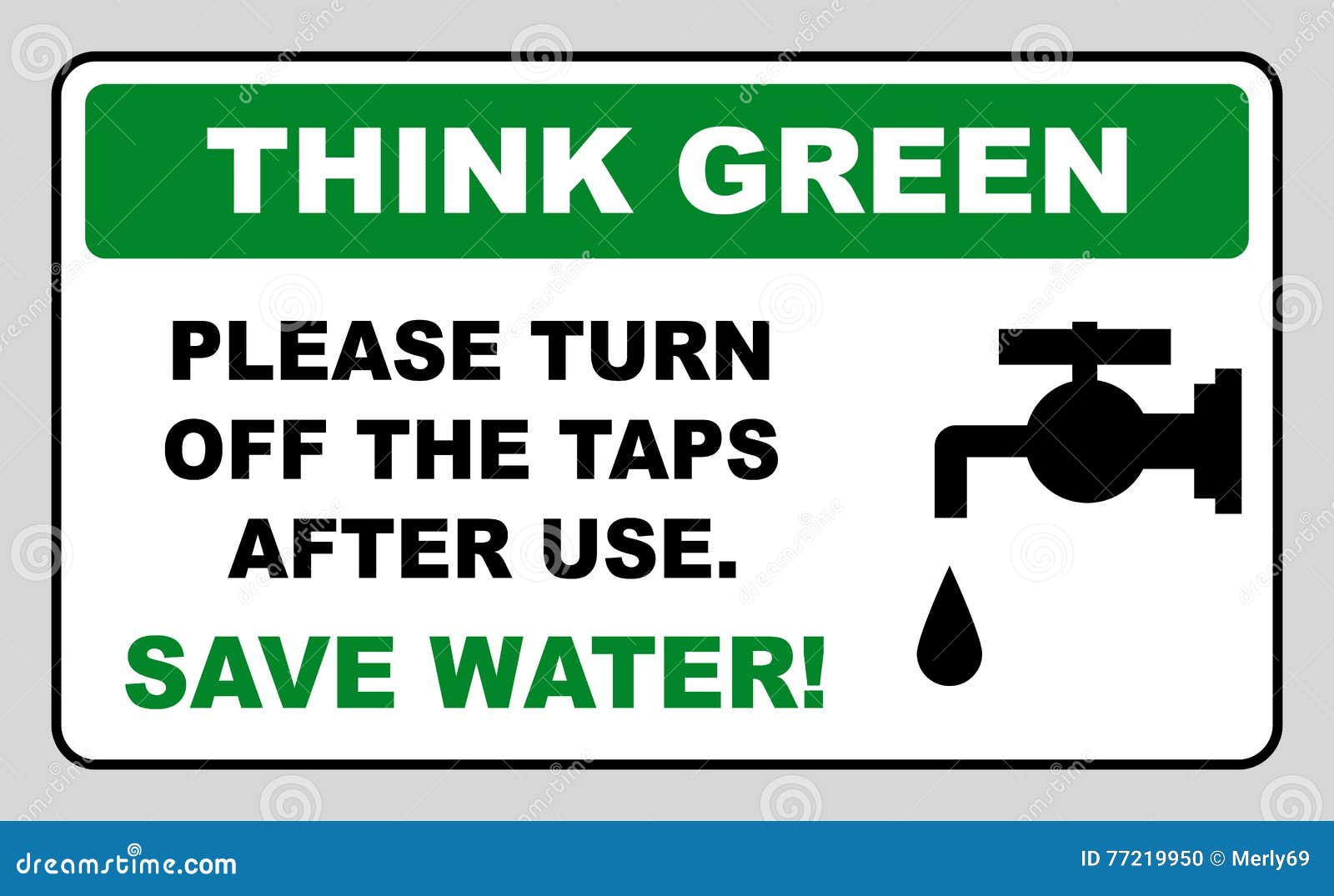 Save Water Sign Vector Illustration Stock Vector Illustration Of