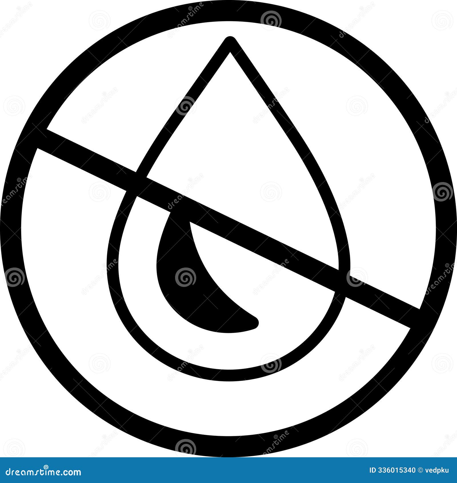 Save Water Symbol, No Water Drop Symbol, Water Prohibition Label, No ...