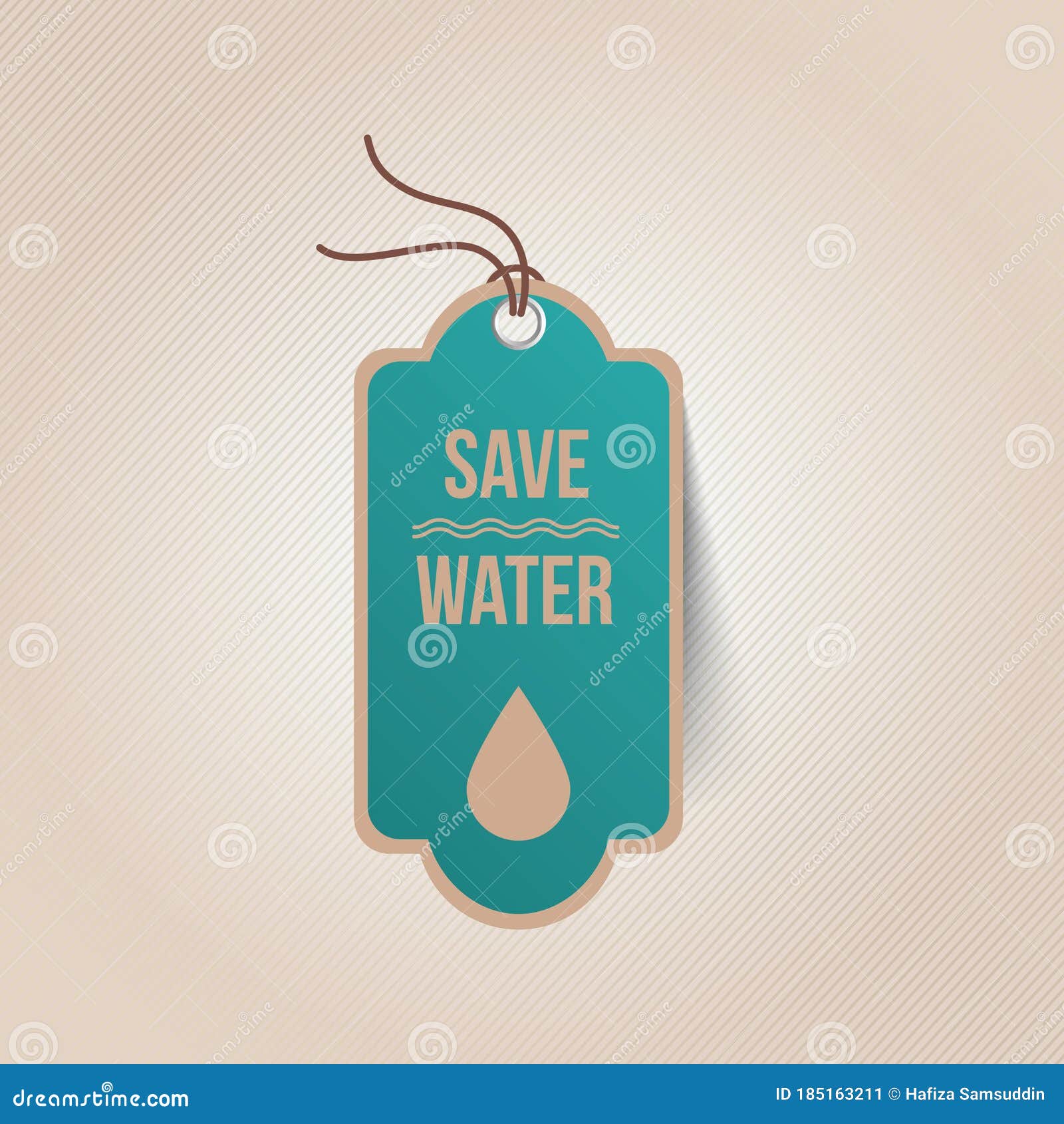 Save Water Tag. Vector Illustration Decorative Design Stock Vector ...
