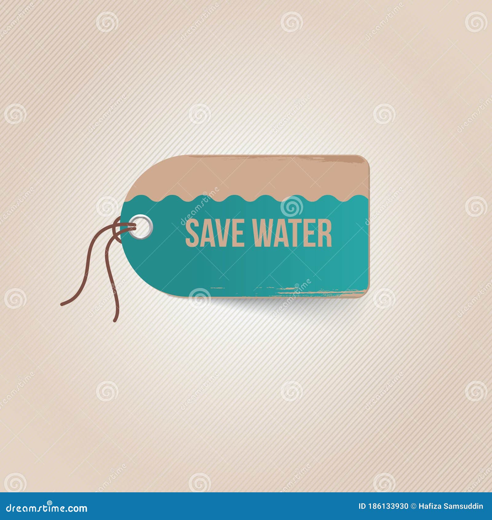 Save Water Tag. Vector Illustration Decorative Design Stock Photo ...