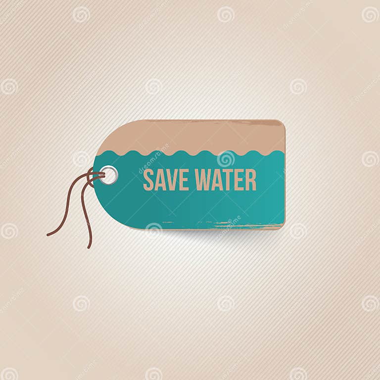 Save Water Tag. Vector Illustration Decorative Design Stock Photo ...