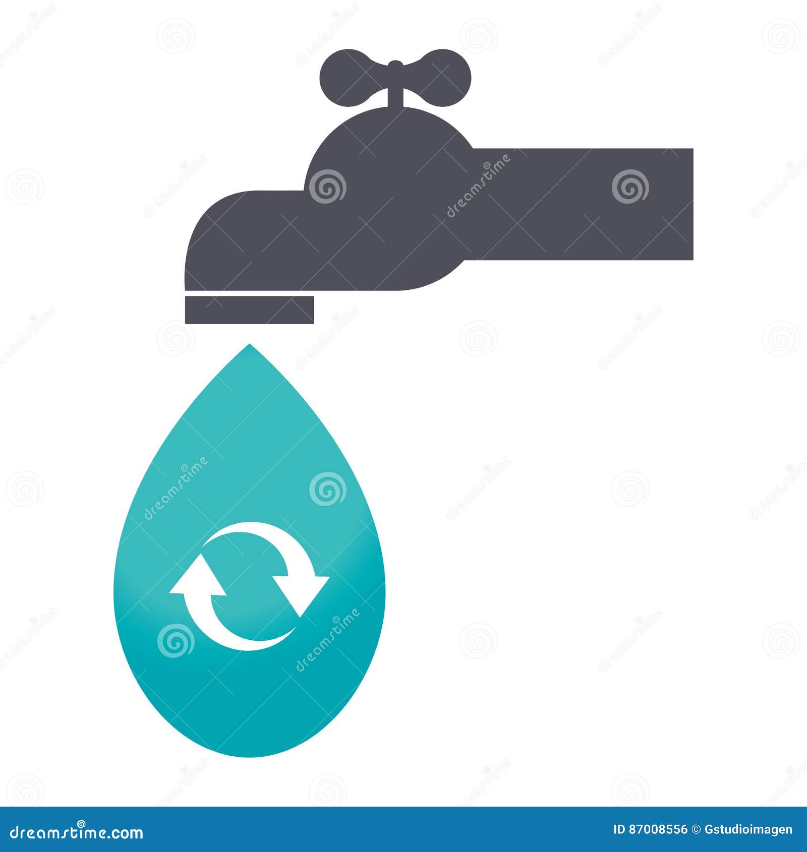 Save the water tap icon stock vector. Illustration of icon - 87008556