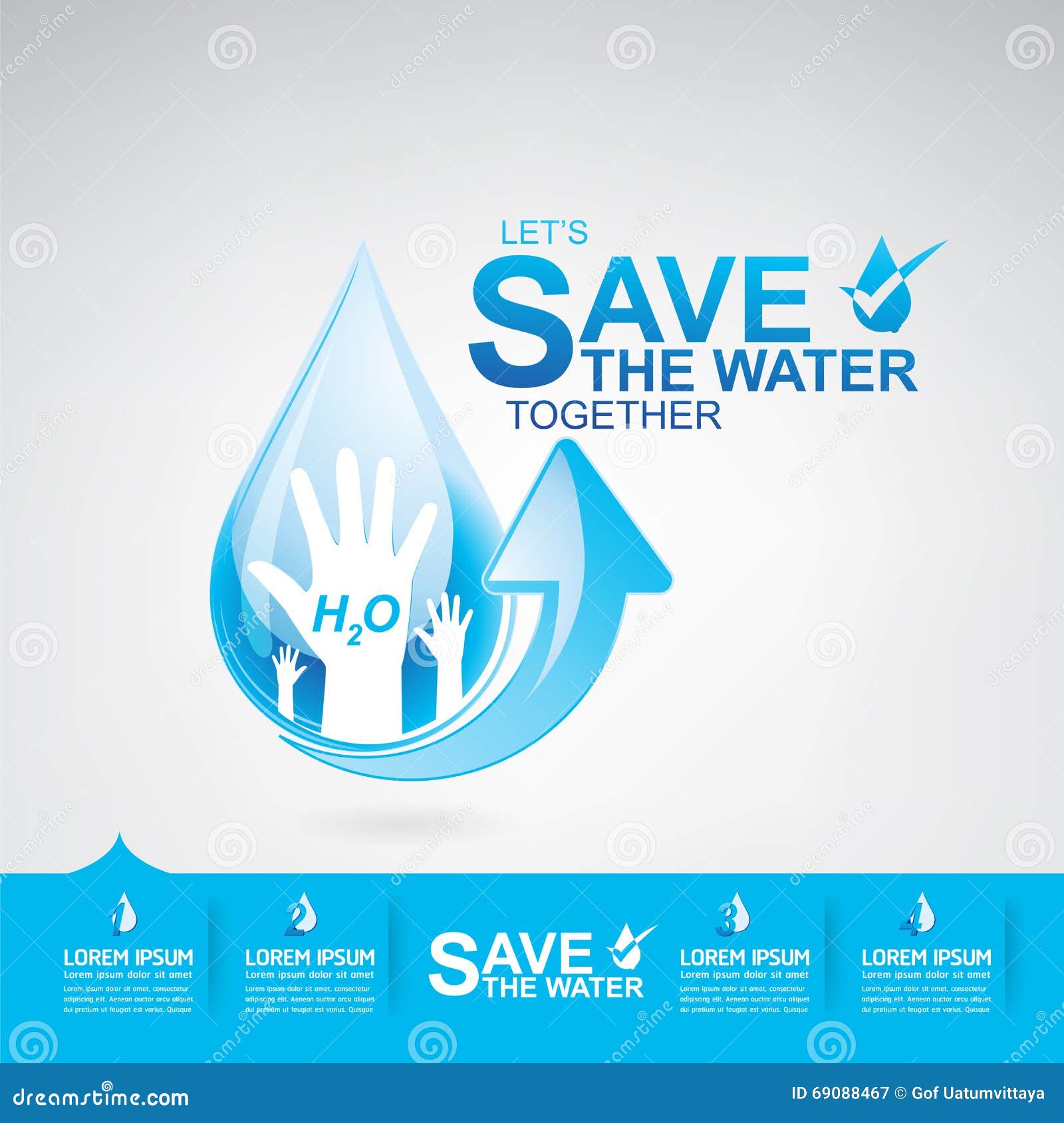 Save Water Vector Concept Ecology Stock Vector - Illustration of nature ...