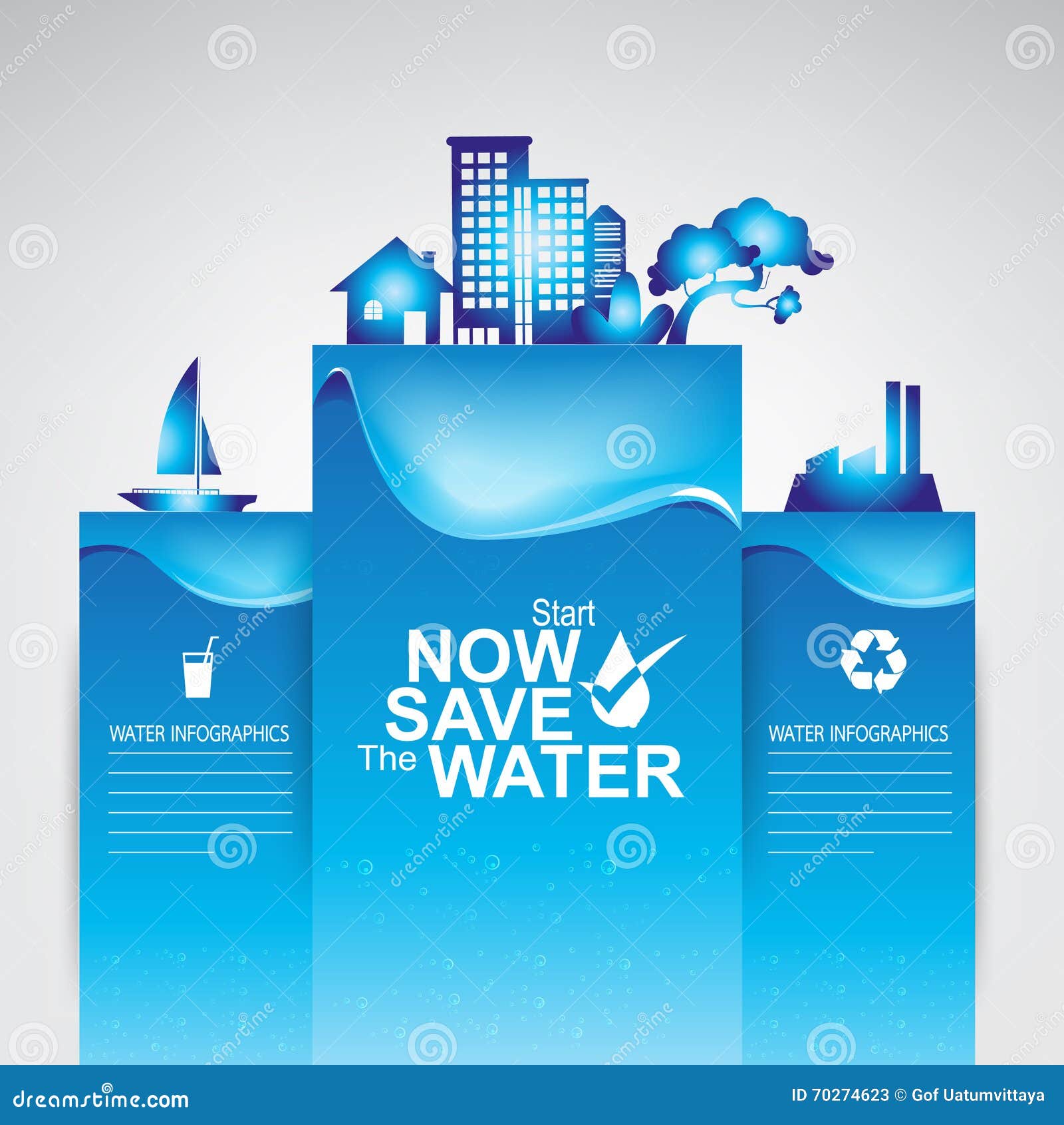 Save Water Vector Concept Ecology Stock Vector - Illustration of care ...