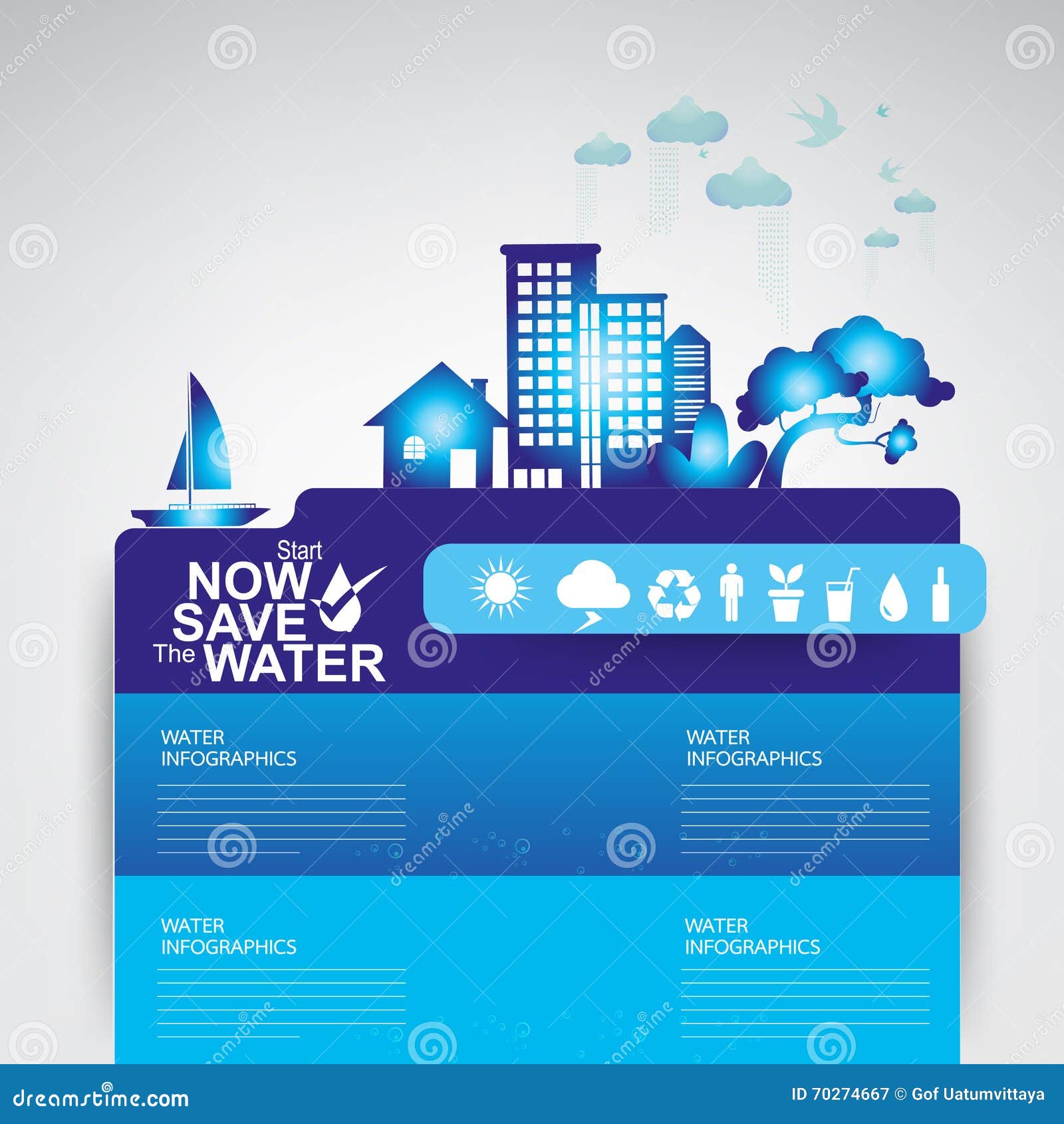 Save Water Vector Concept Ecology Stock Vector - Illustration of ...