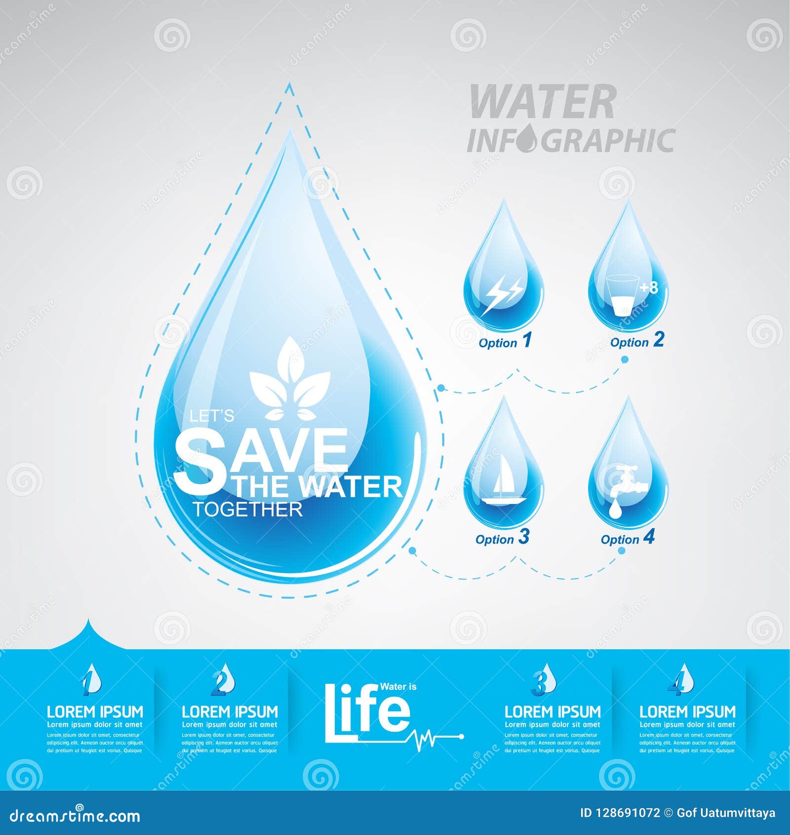 Save water vector stock vector. Illustration of creative - 128691072