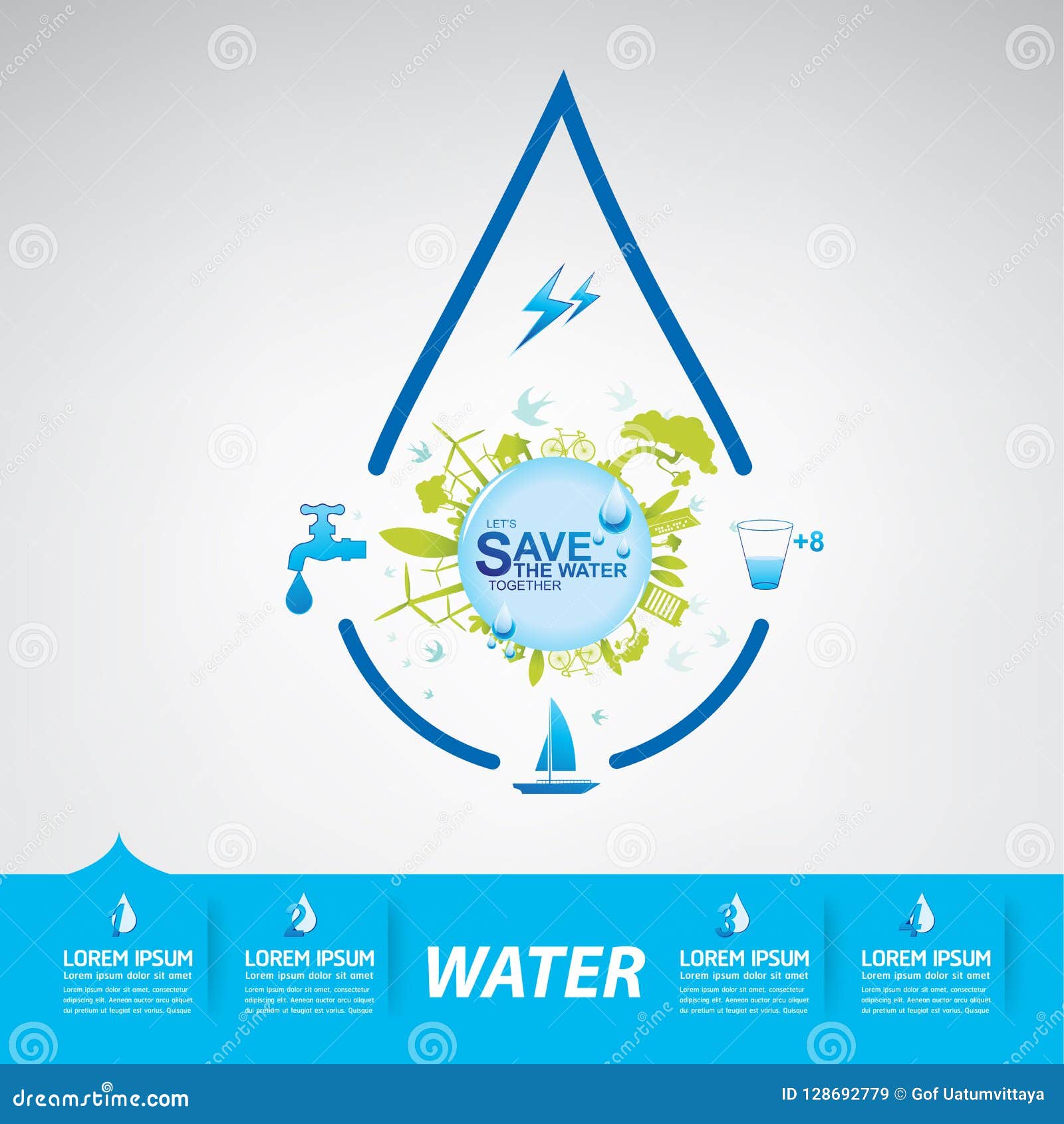 Save the Water Vector Concept Save Life Stock Vector - Illustration of ...