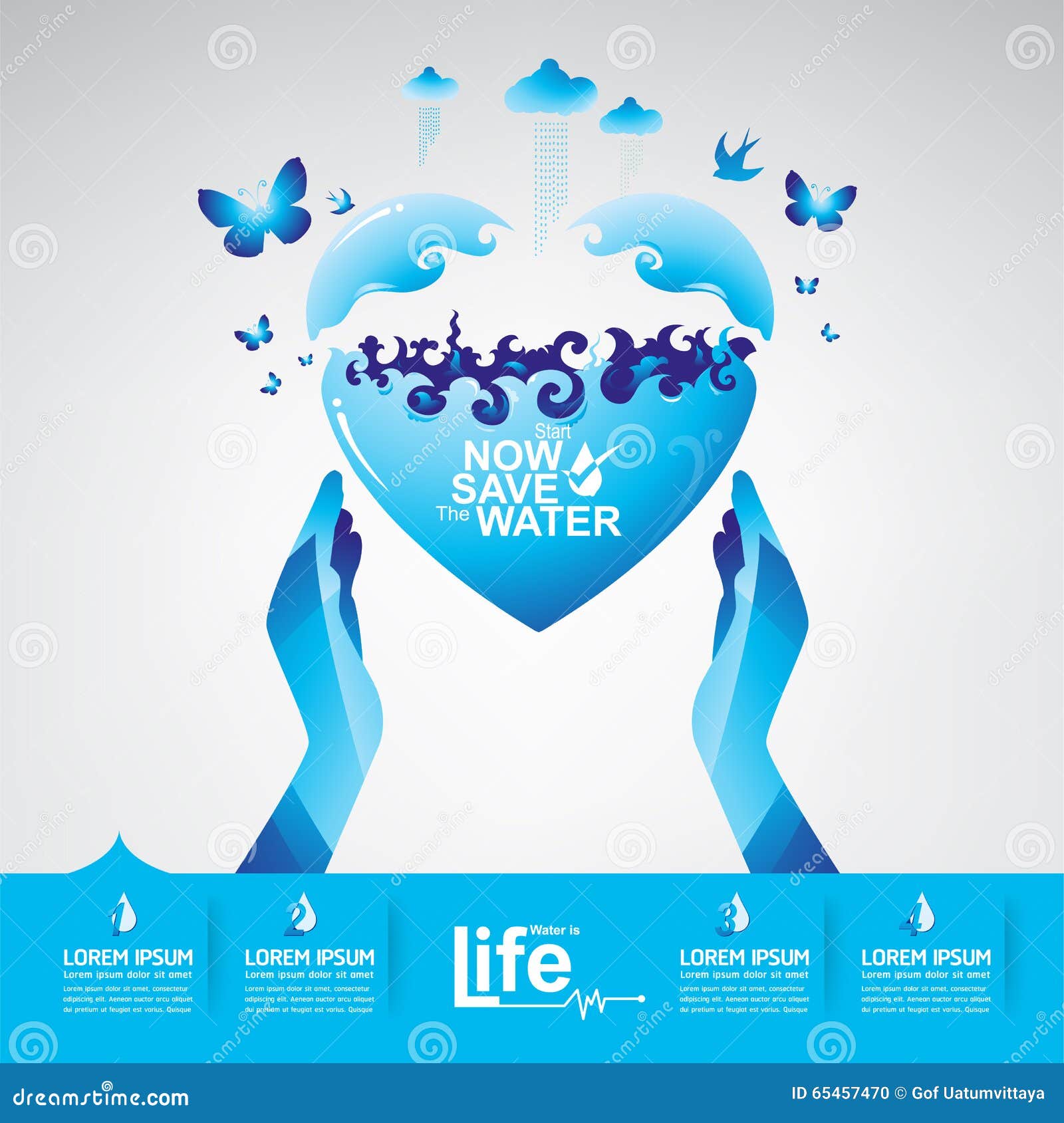 Save the Water Vector Concept Start Saving. Stock Vector - Illustration ...