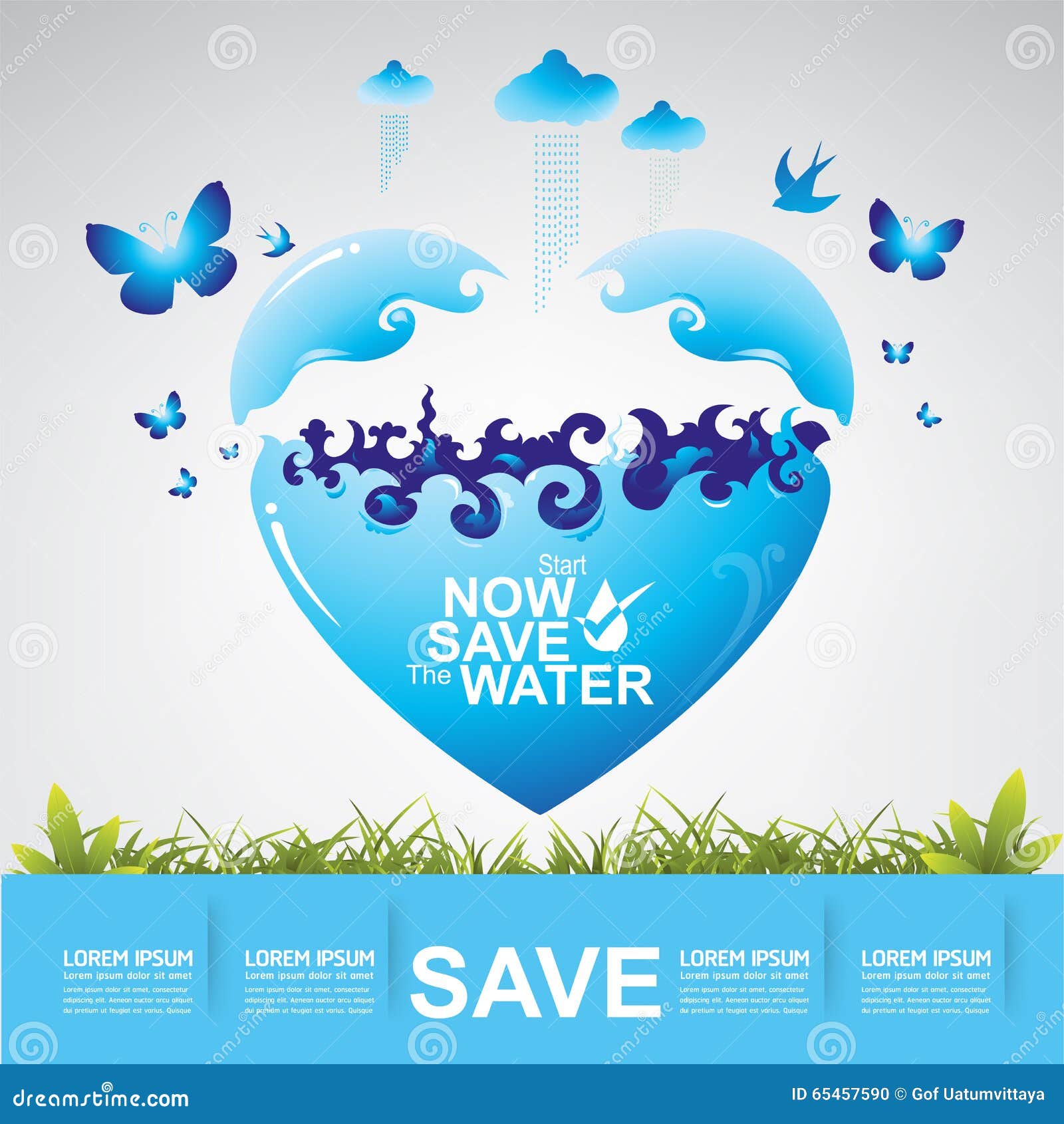 Save the Water Vector Concept Start Saving. Stock Vector - Illustration ...