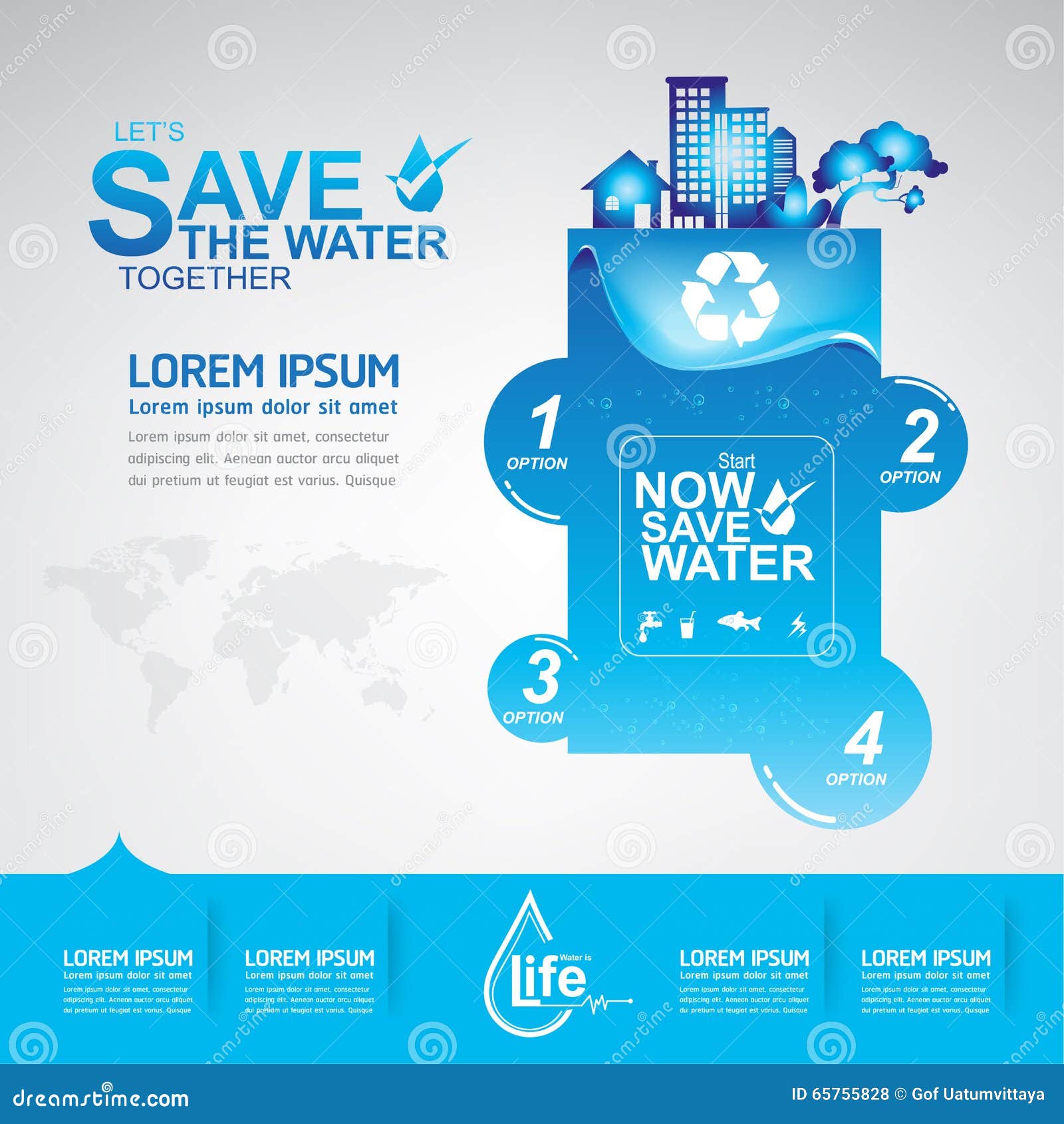 Save Water Vector stock vector. Illustration of green - 65755828