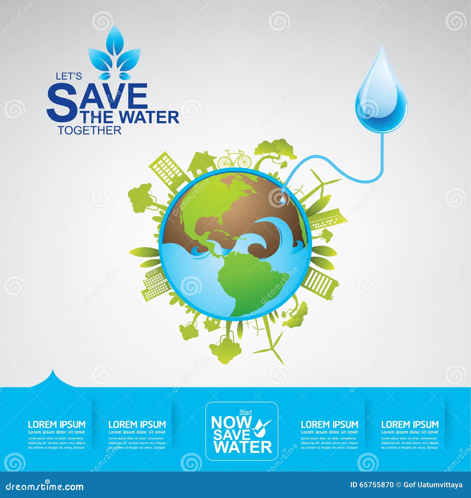 Save Water Vector stock vector. Illustration of power - 65755870