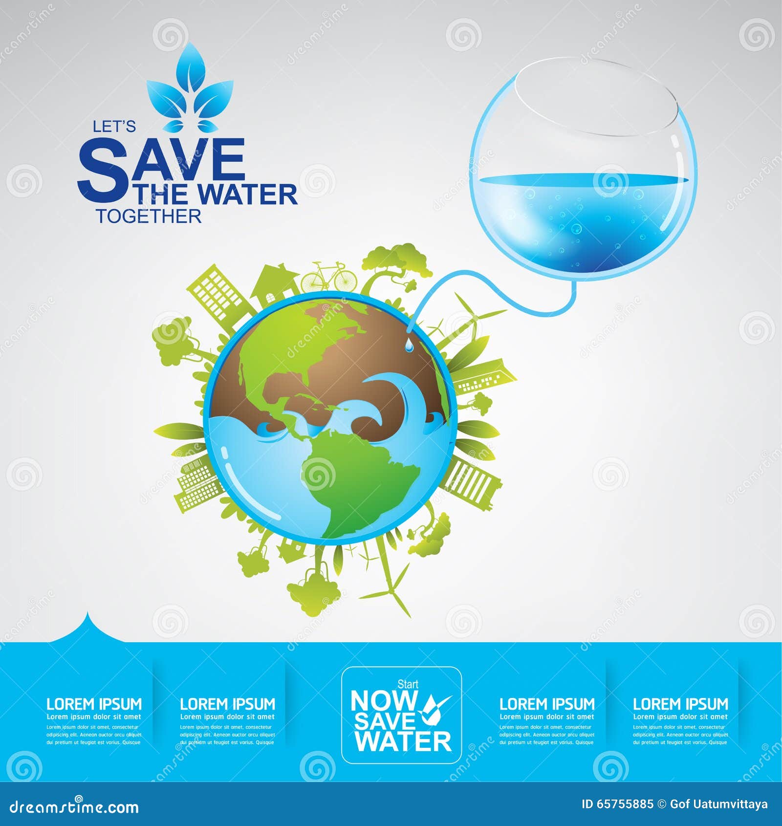 Save Water Vector stock vector. Illustration of natural - 65755885