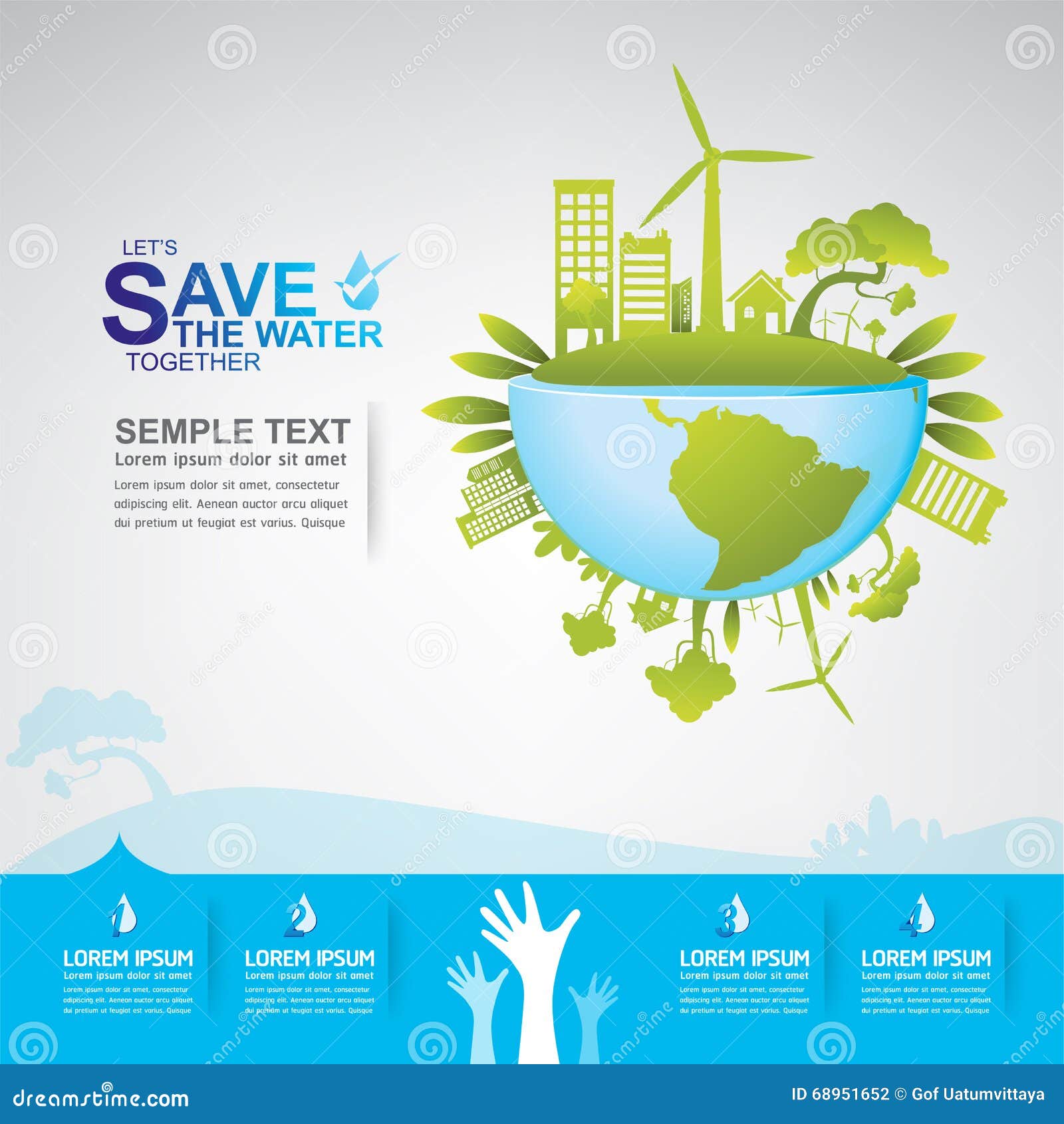 Save Water Vector stock vector. Illustration of save - 68951652