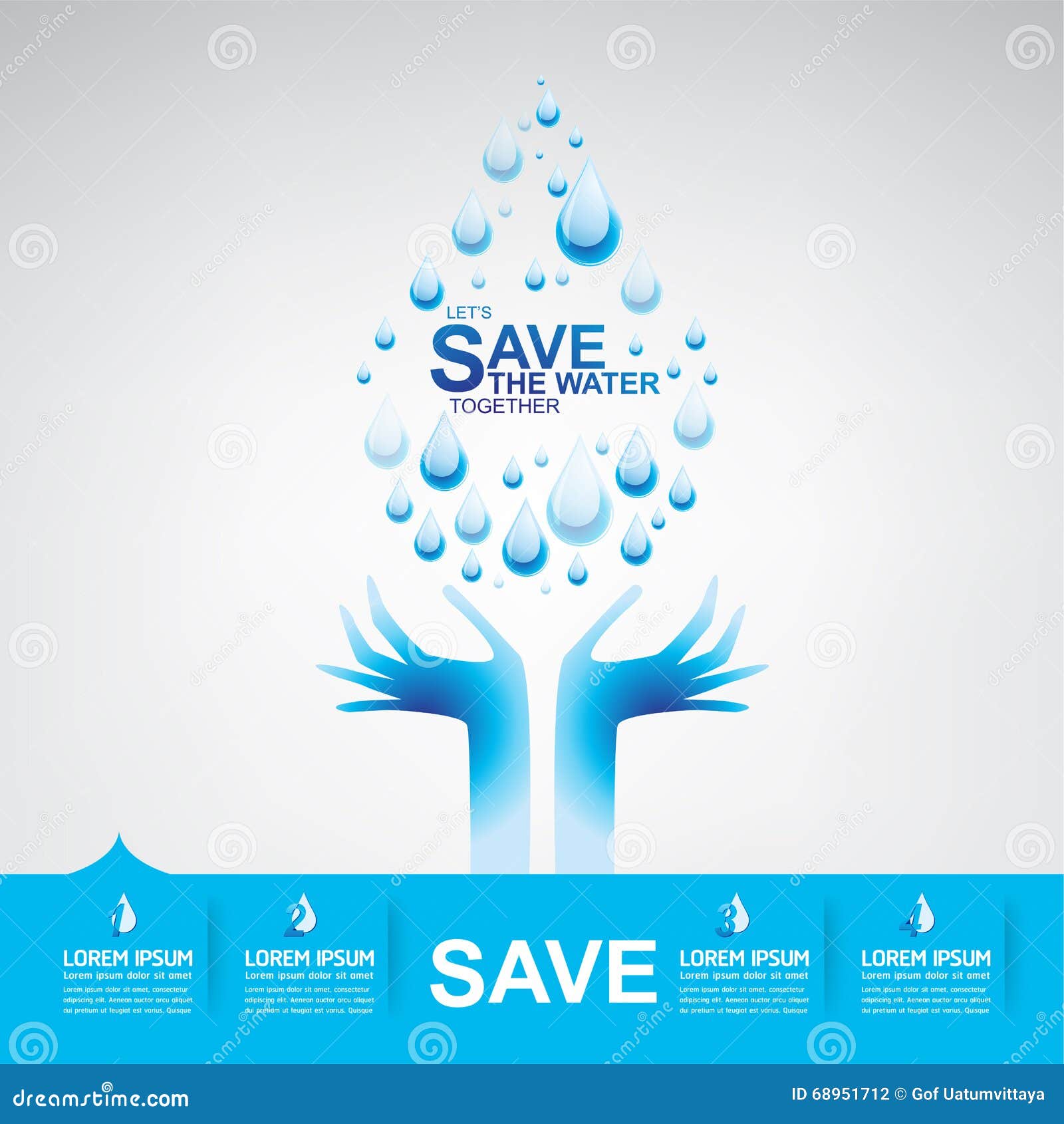 Save Water Vector stock vector. Illustration of ecology - 68951712