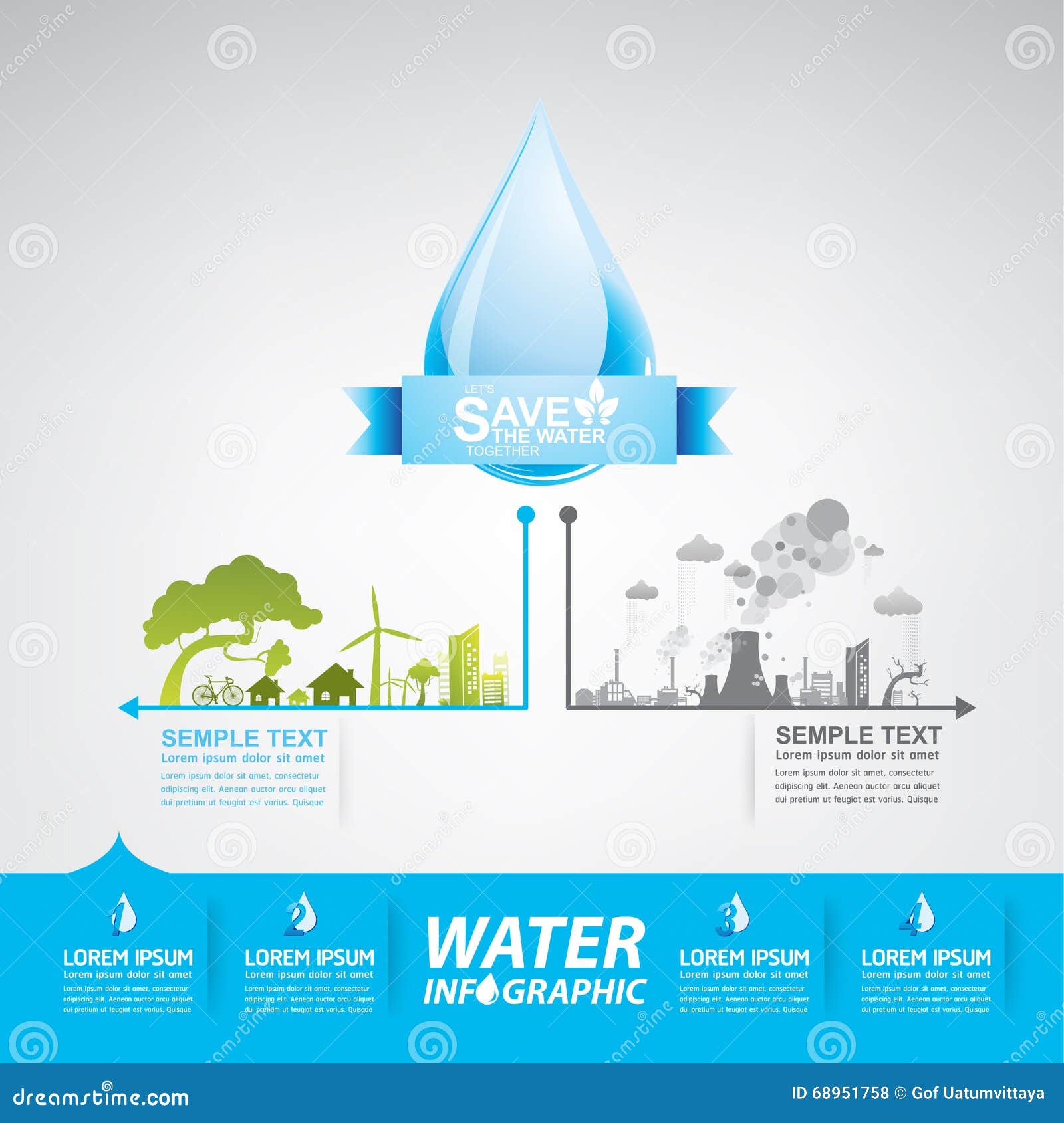 Save Water Vector stock vector. Illustration of save - 68951758