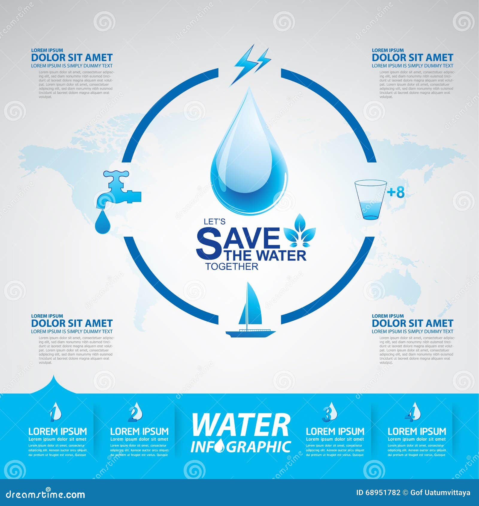 Save Water Vector stock vector. Illustration of ecological - 68951782