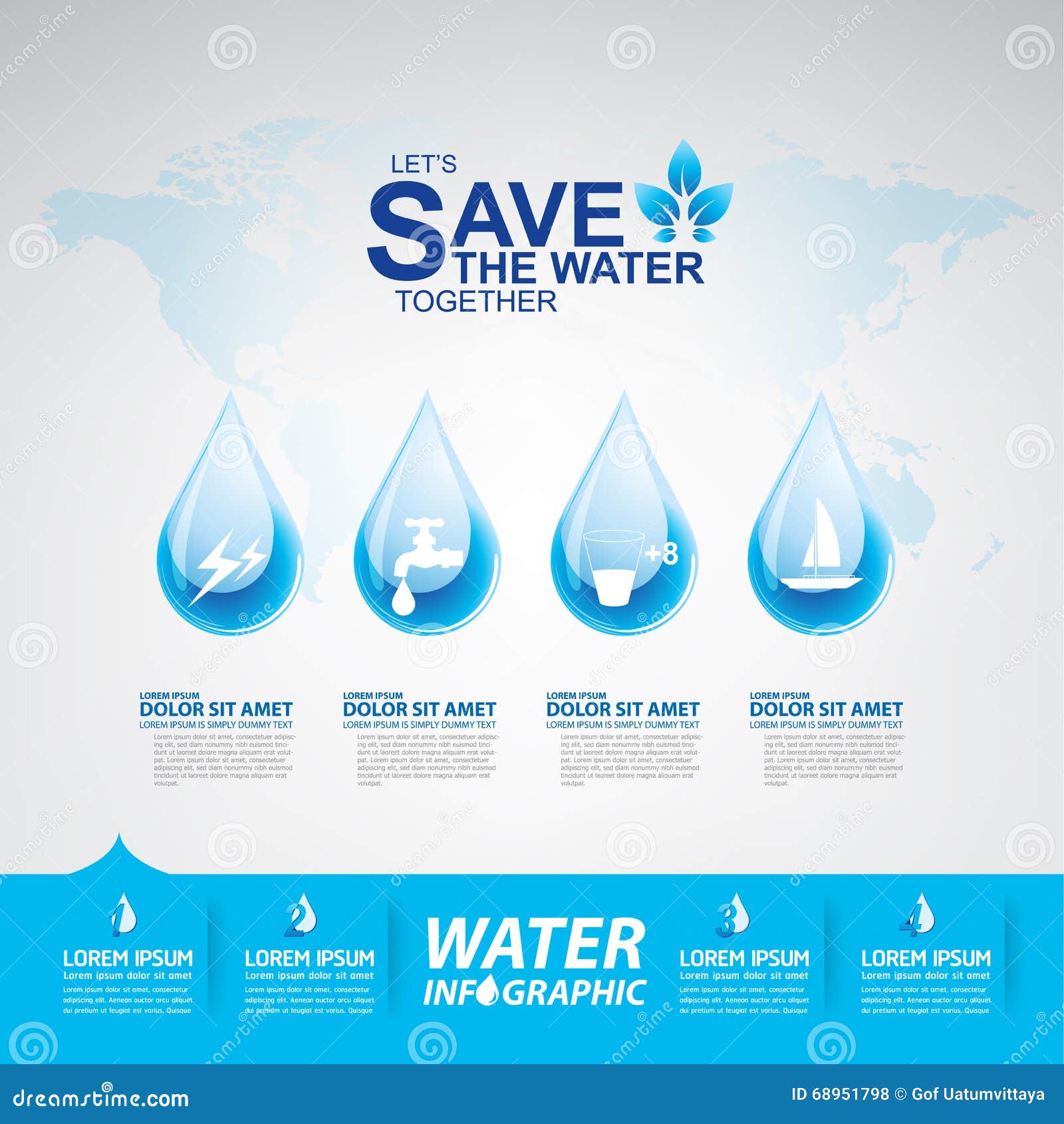 Save Water Vector stock vector. Illustration of power - 68951798