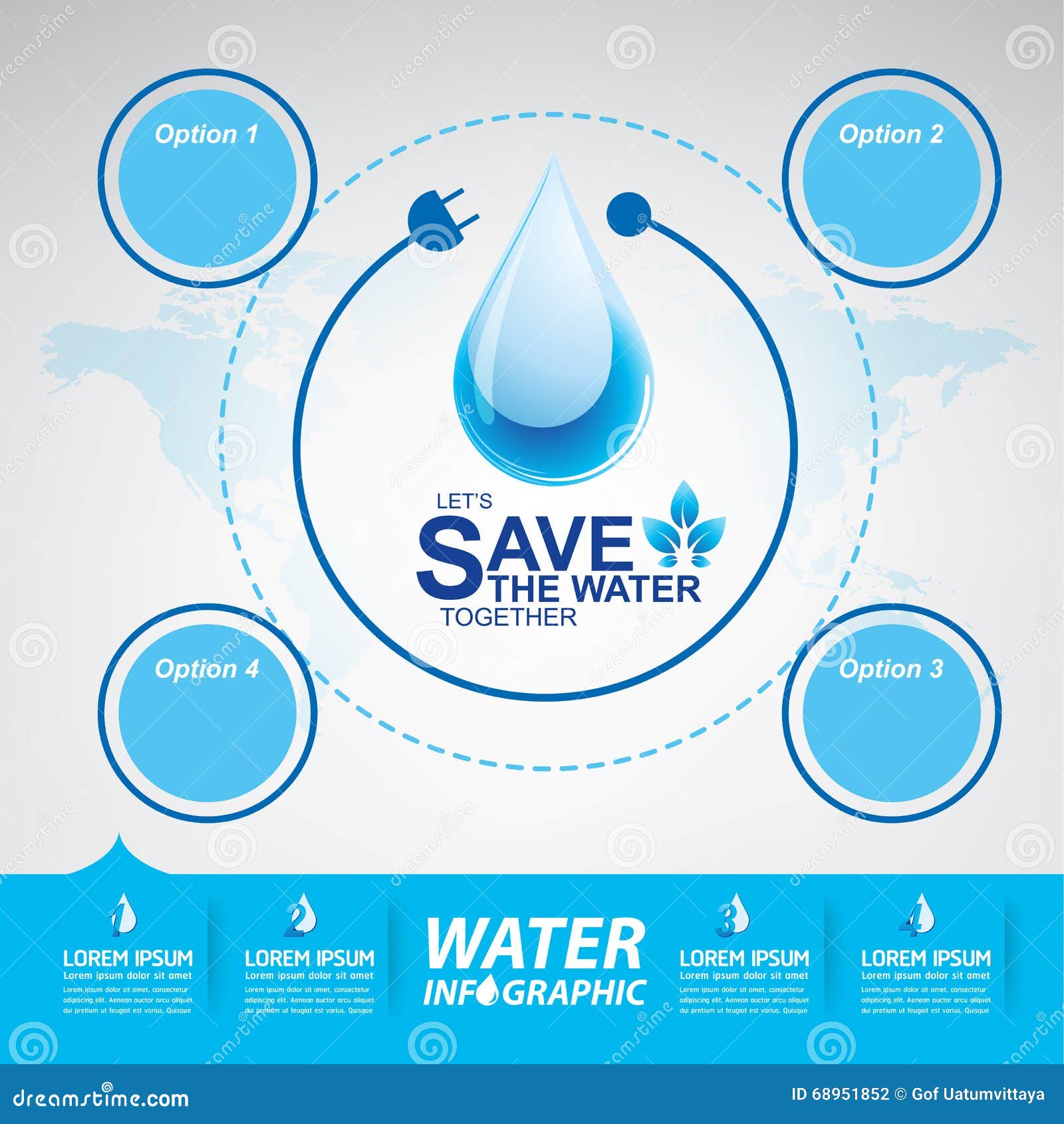 Save Water Vector stock vector. Illustration of global - 68951852