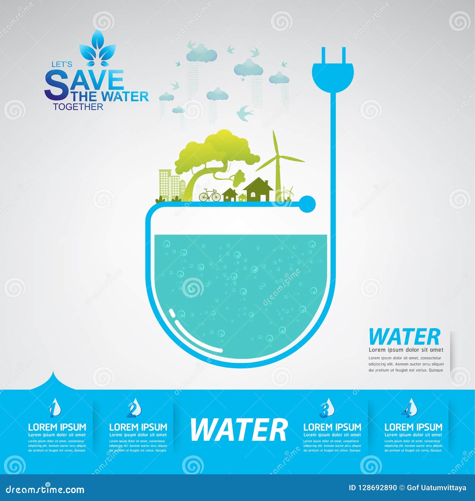 Save the Water Vector Concept Save Life Stock Vector - Illustration of ...