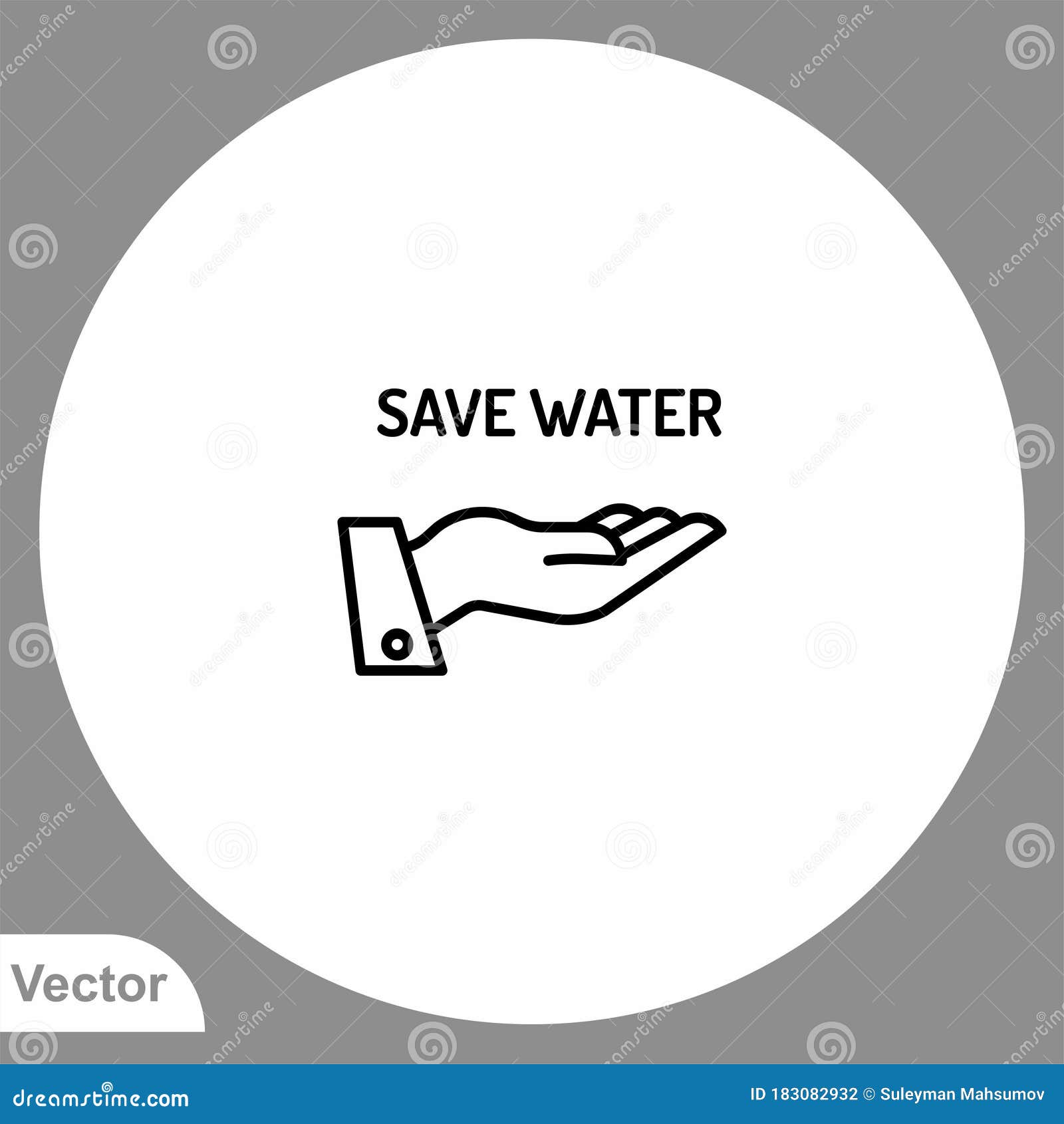 Save Water Vector Icon Sign Symbol Stock Vector - Illustration of globe ...