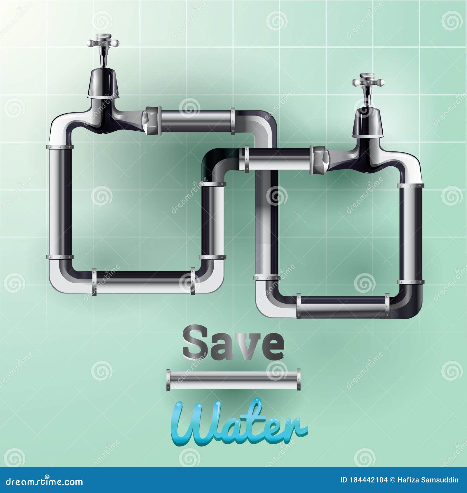 Save Water. Vector Illustration Decorative Background Design Stock ...