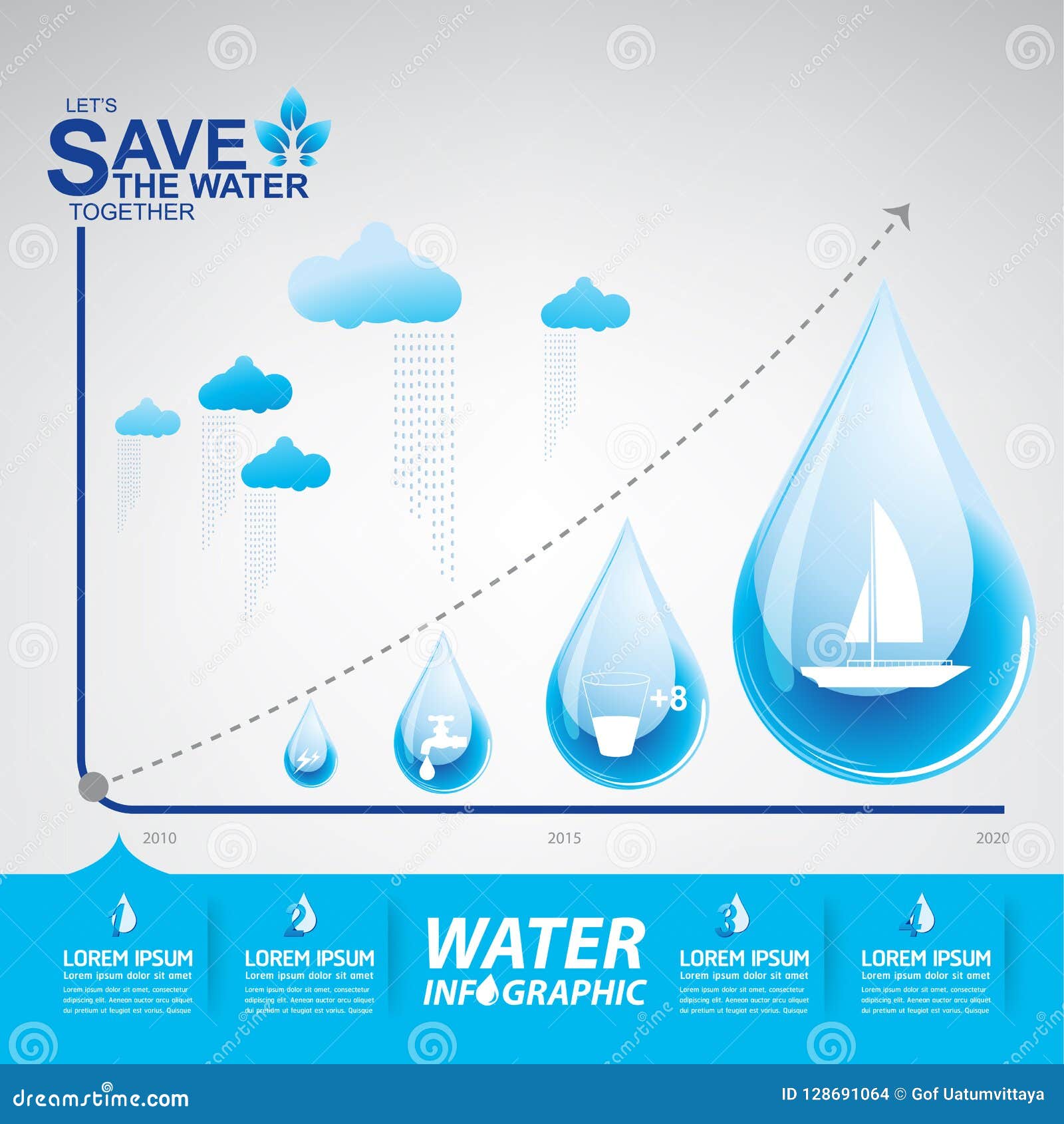 Save water vector stock vector. Illustration of creative - 128691064