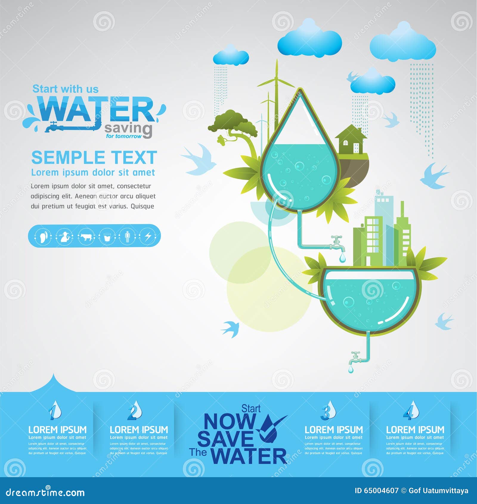 Save the Water Vector Water is Life Stock Vector - Illustration of ...