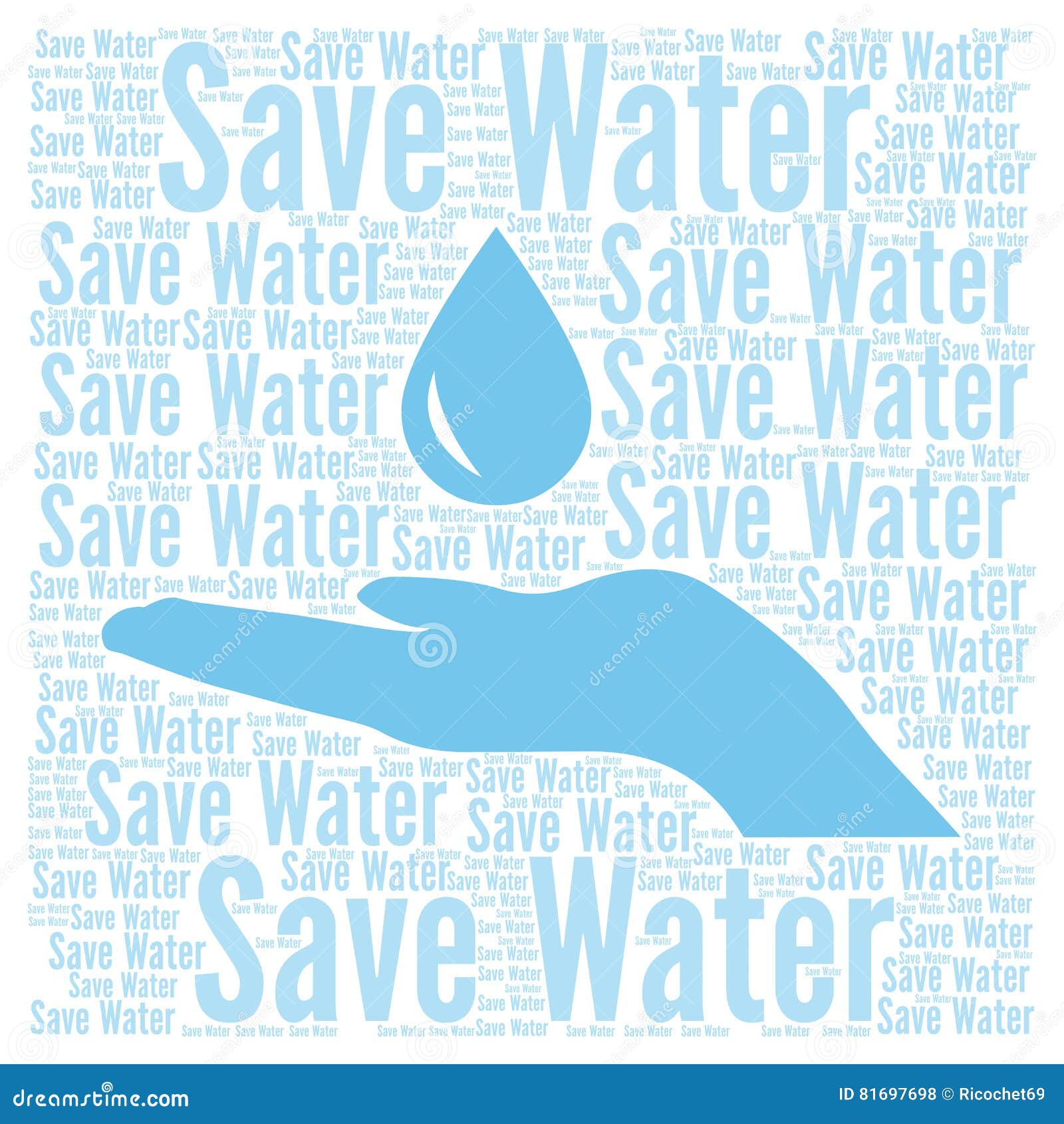 Save water word cloud stock illustration. Illustration of concept ...